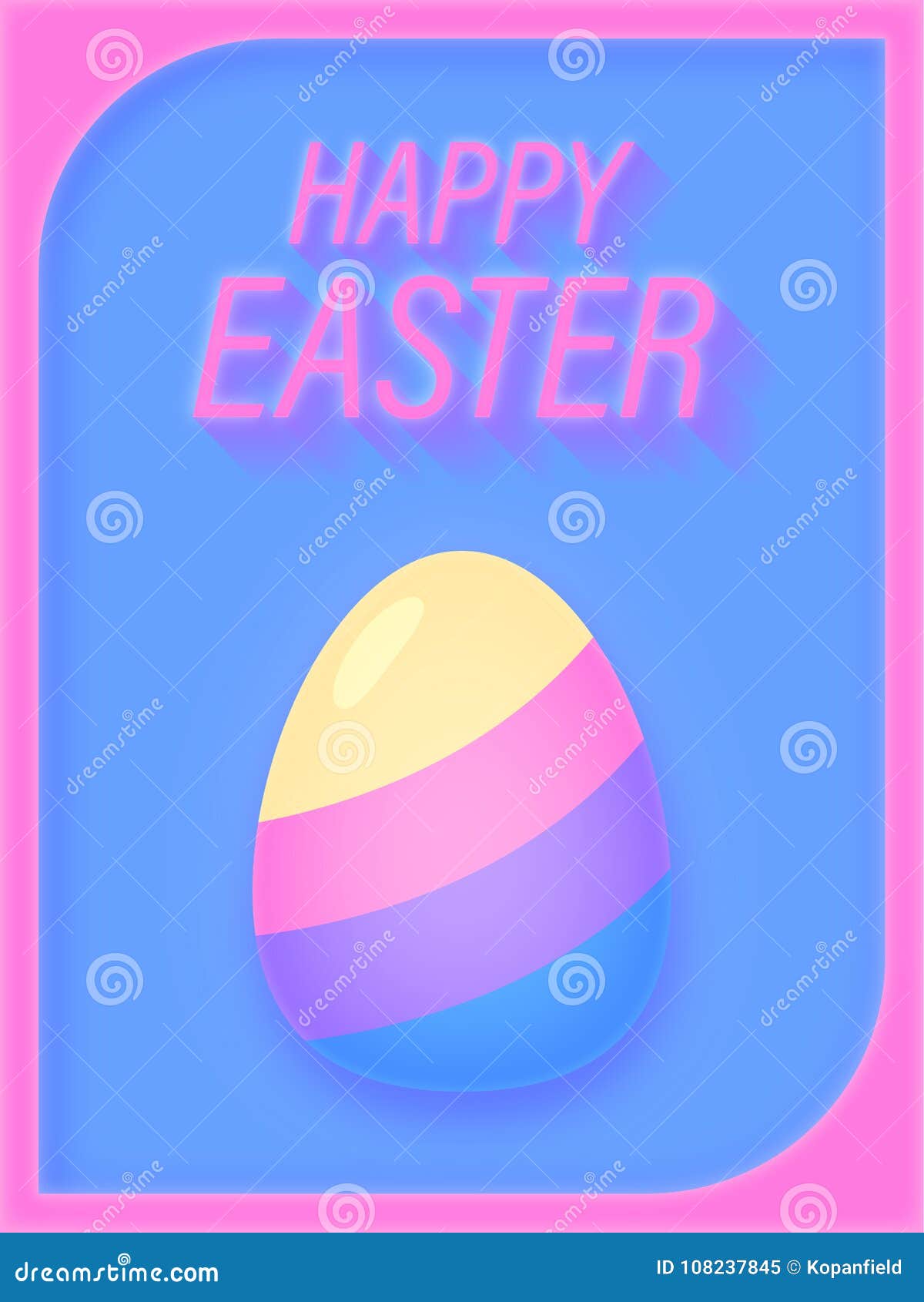 Minimal Happy Easter Egg Retro 80s Style Stock Vector - Illustration of ...