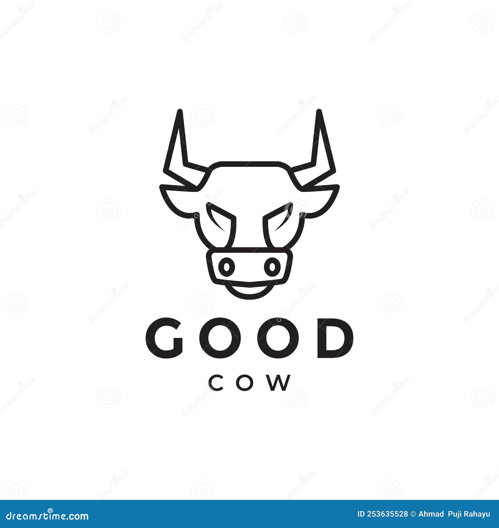Minimal Head Cow Modern Logo Design Stock Vector - Illustration of bull ...