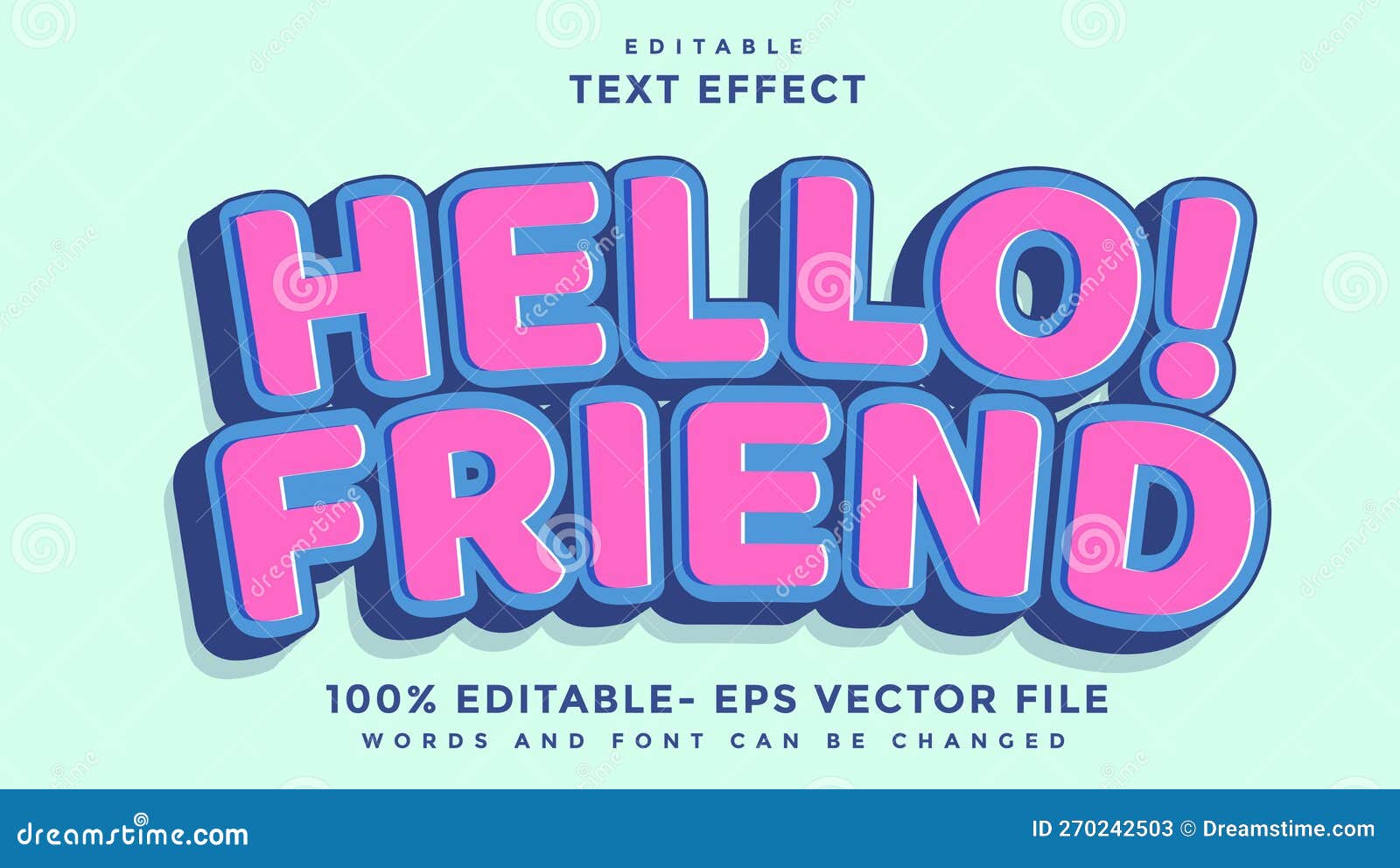 Minimal Hello Friend Editable Text Effect Design Template, Effect Saved ...