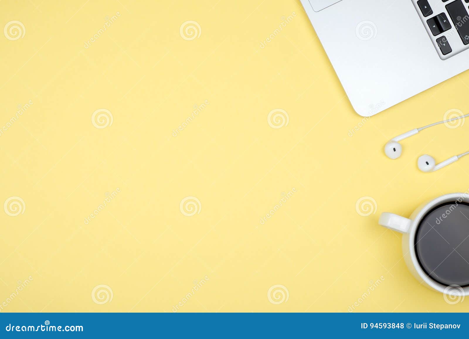 Minimal Home Office Desk. Top View Shot Stock Photo - Image of ...