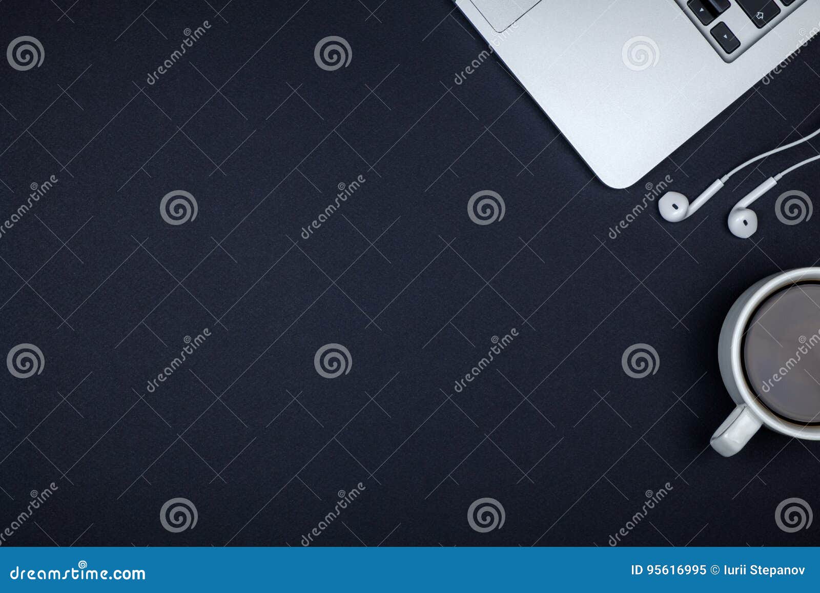 Minimal Home Office Desk. Top View Shot Stock Image - Image of leisure ...