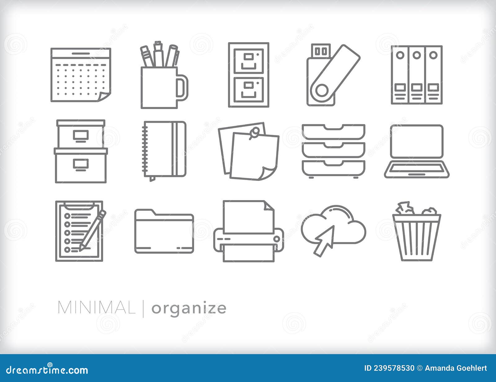 Organize Icon Set of Ways To File and Store Data Stock Vector ...