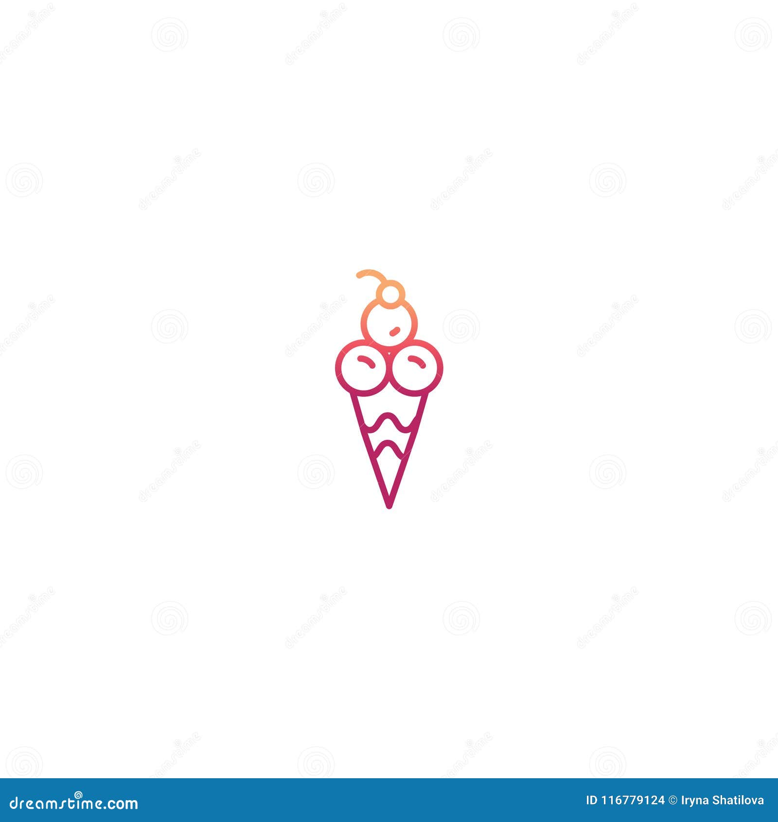 Minimal ice Cream icon stock vector. Illustration of collection - 116779124