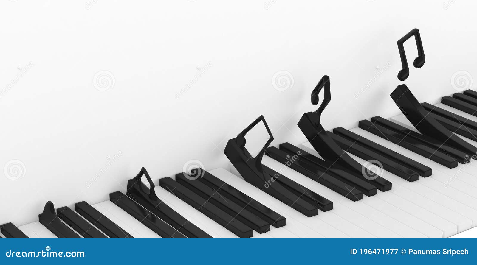 Minimal Illustrate of Piano Keyboard,Sequence of Music Note ...
