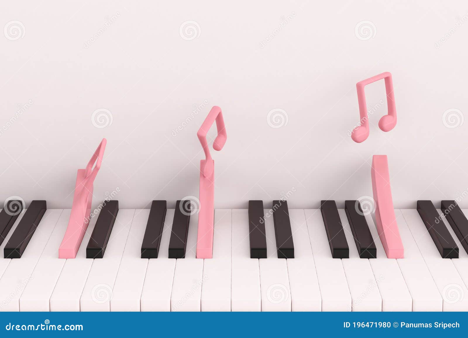 Minimal Illustrate of Piano Keyboard,Sequence of Music Note ...
