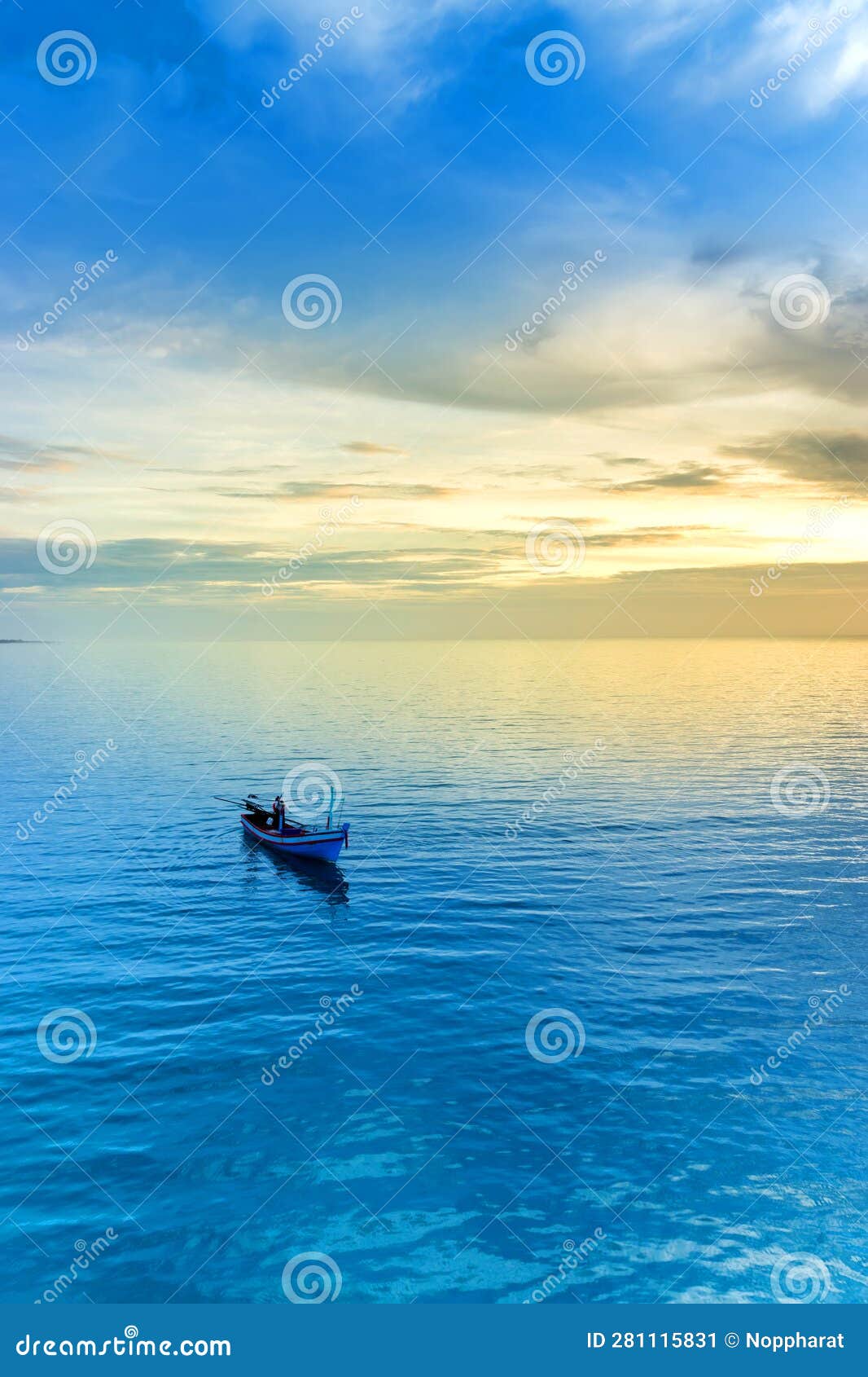 Minimal Image of Fishing Boat on the Sea Stock Image - Image of fishing ...
