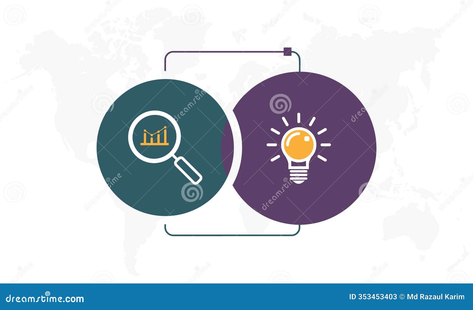 A Minimal Infographic with Two Connected. Stock Illustration ...