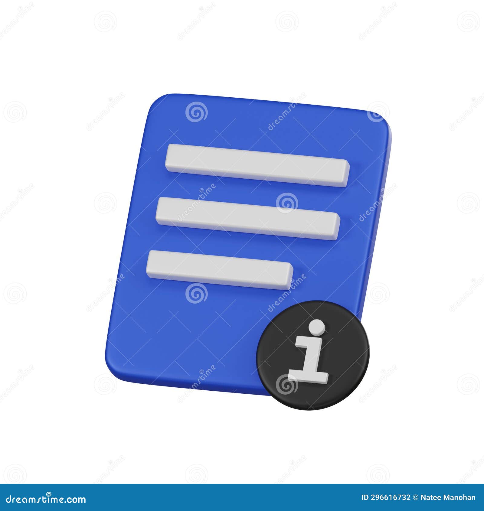 Minimal Information Document, Quick Reference Icon. 3d Render Isolated ...