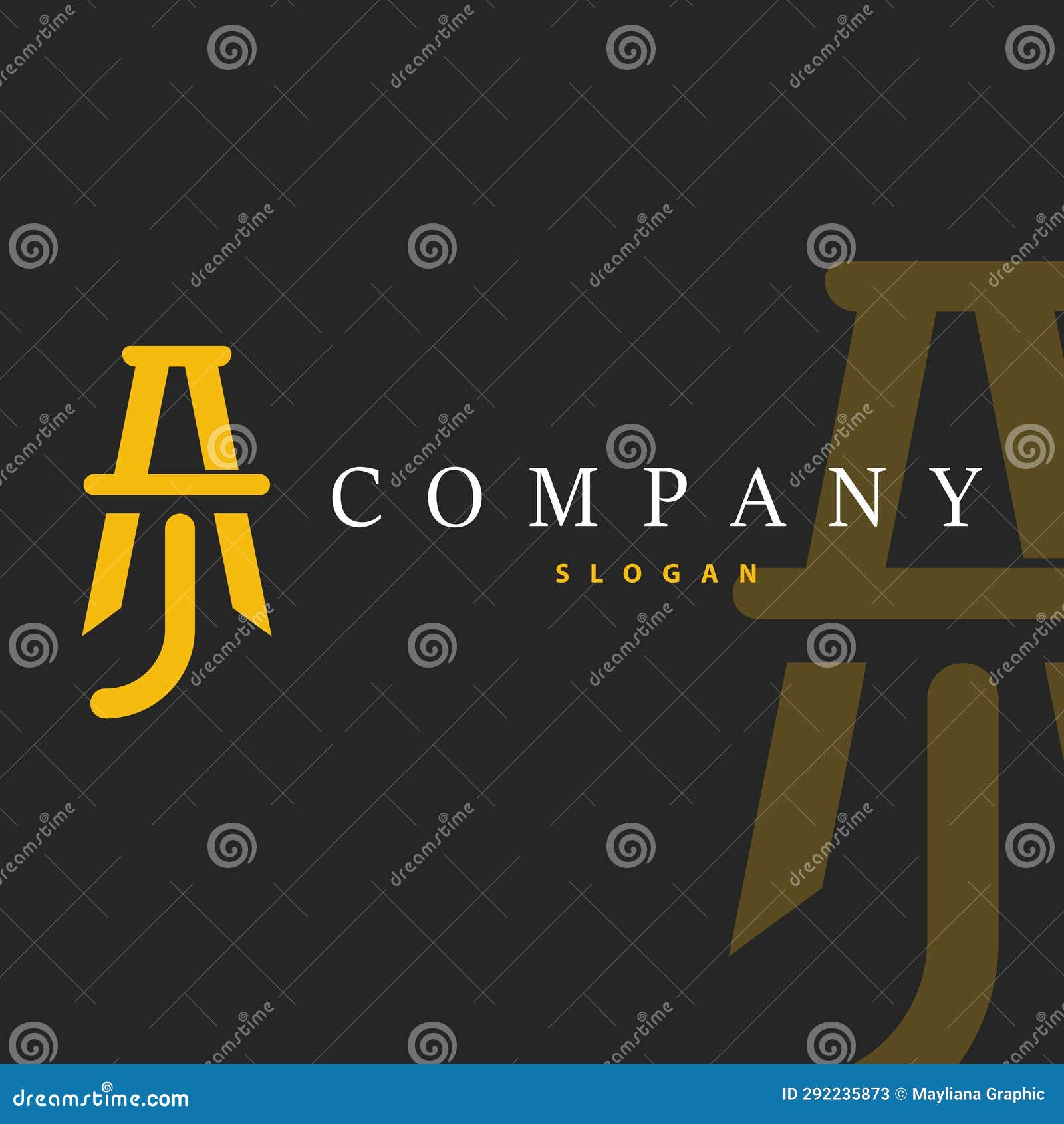 Minimal Initial AJ Letter Logo, Modern and Luxury Vector Template Stock ...