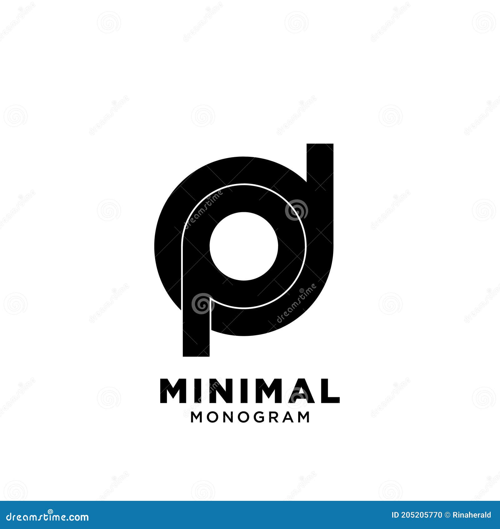 Minimal Initial Letter Pd Simple Vector Design Isolated Background ...