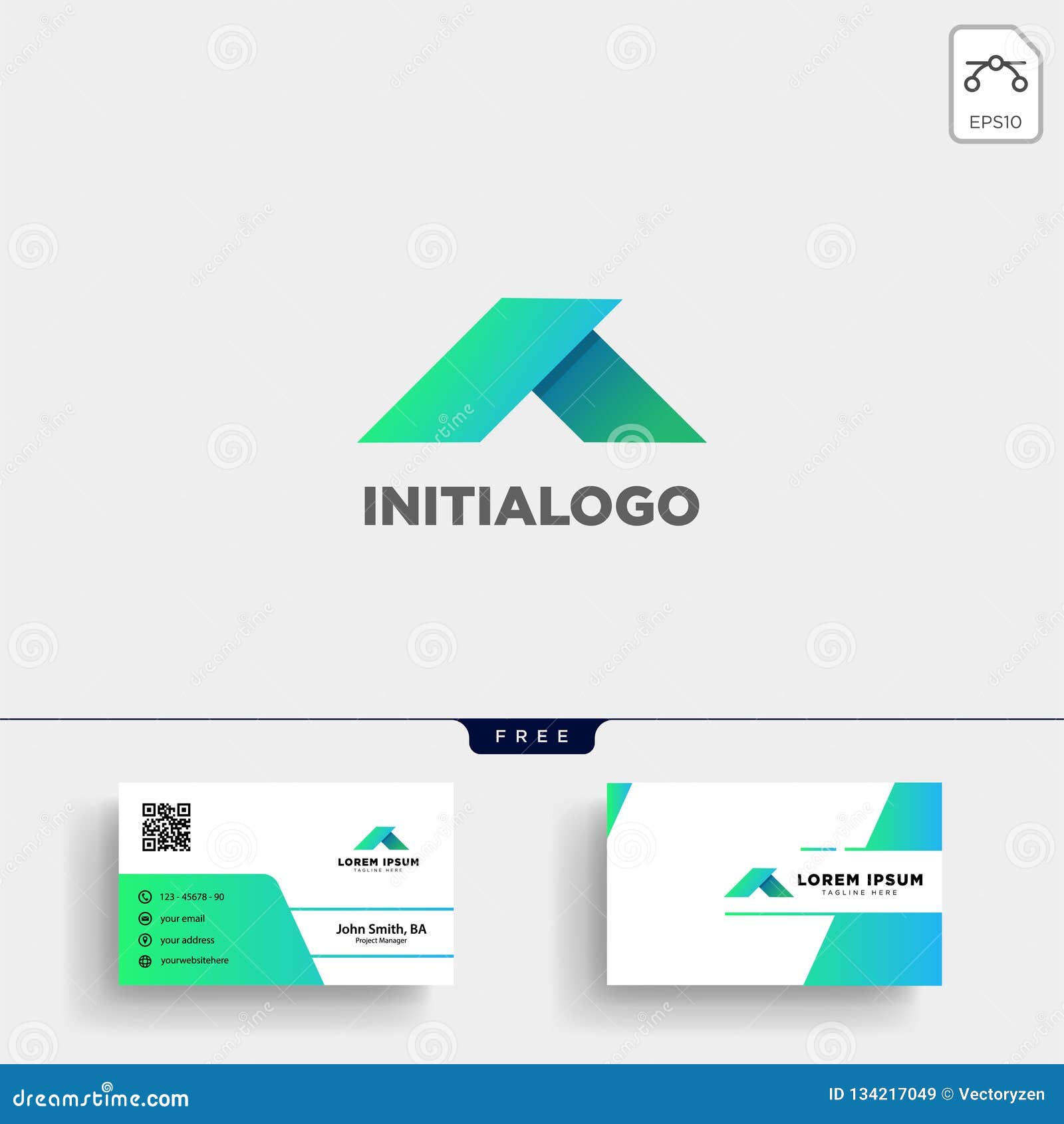 Minimal a Initial Logo Template and Business Card Stock Illustration ...