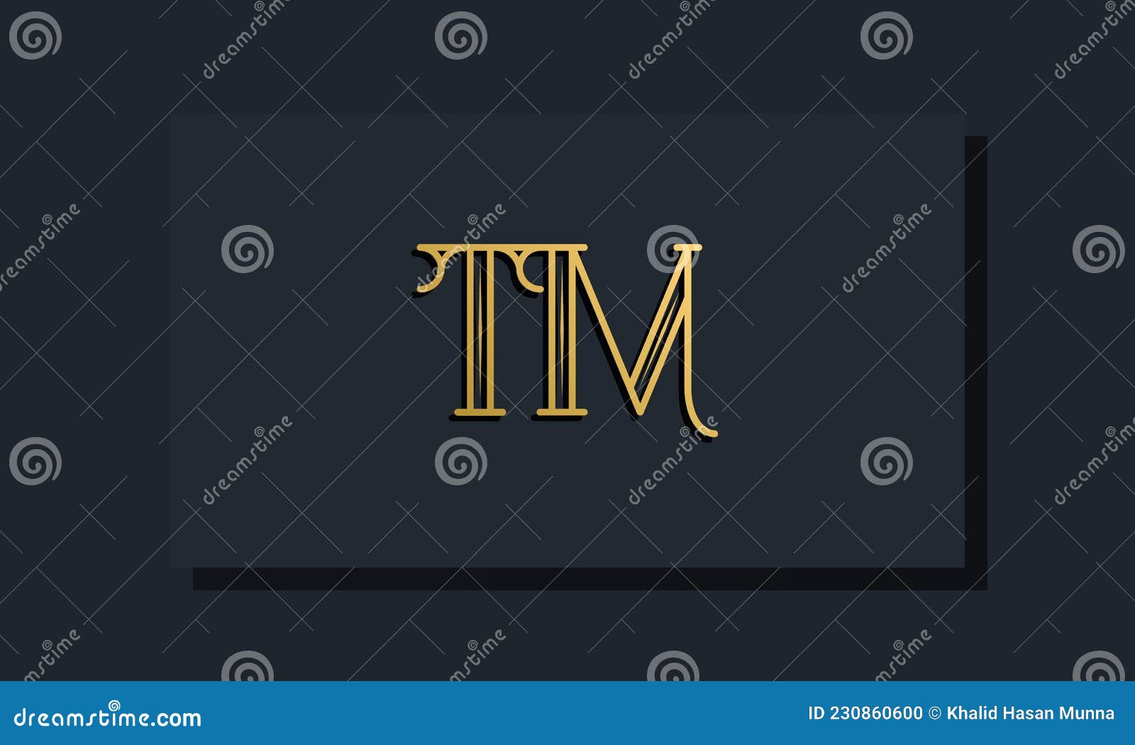 Minimal Inline Style Initial TM Logo Stock Vector - Illustration of ...