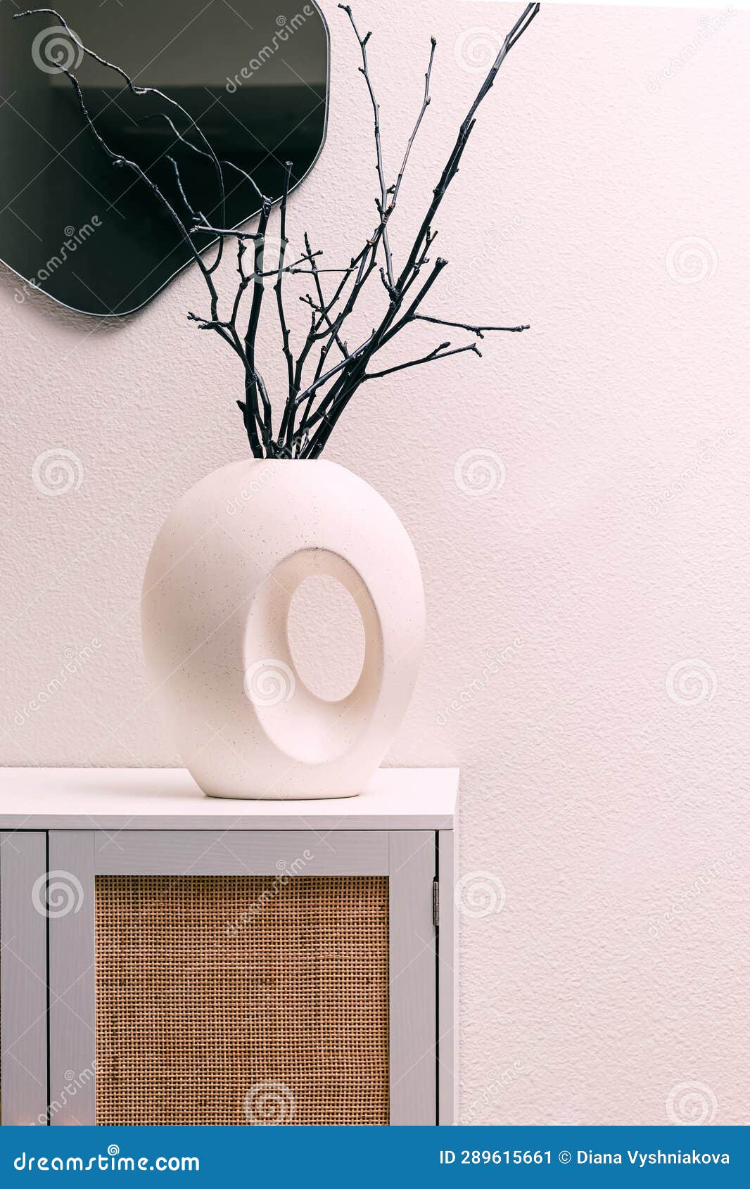 Interior Decor with Tree Branches in a Vase Stock Image - Image of ...