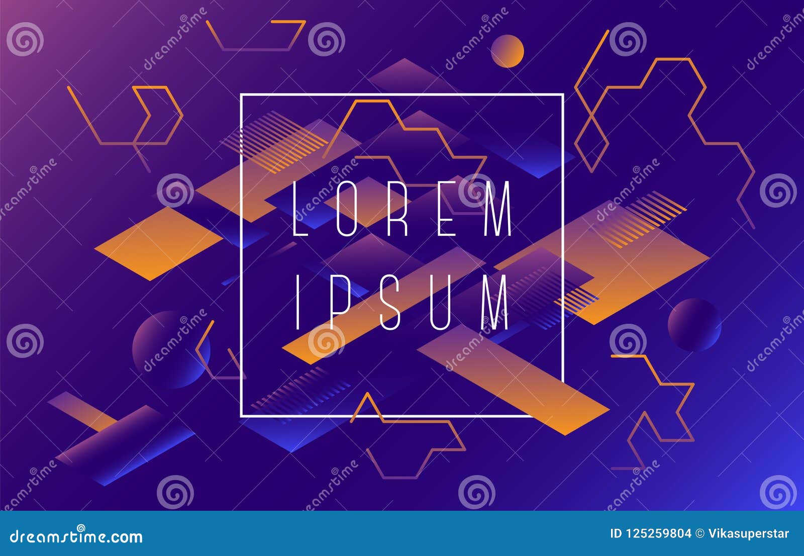 Minimal Isometric Geometric Vector Background. Ultraviolet Dynamic ...
