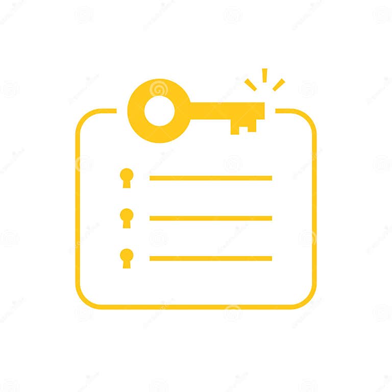 Minimal Key Takeaway Yellow Checklist Stock Illustration - Illustration ...
