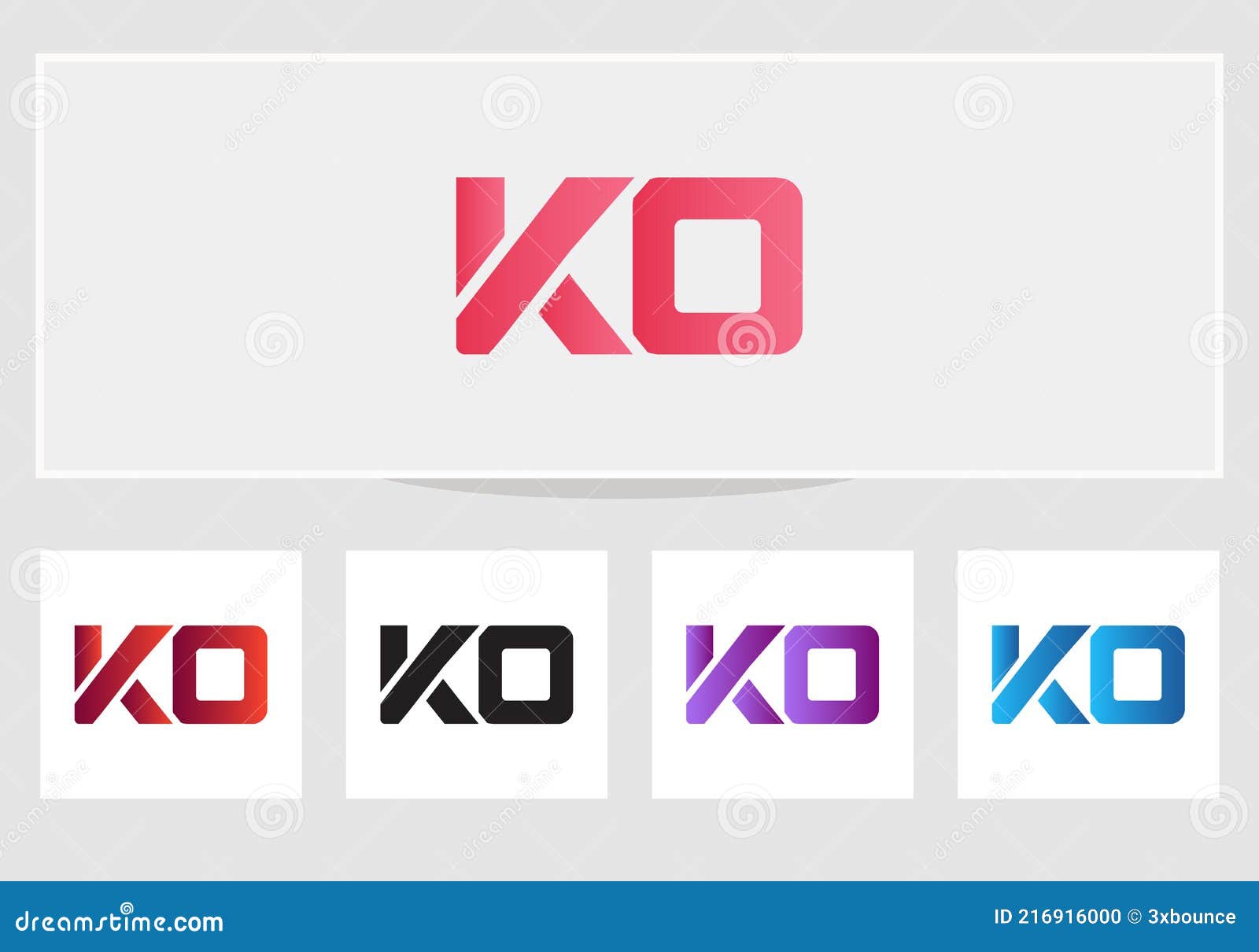 Minimal KO Logo Design, KO Letter Logo with Modern Trendy Stock Vector ...