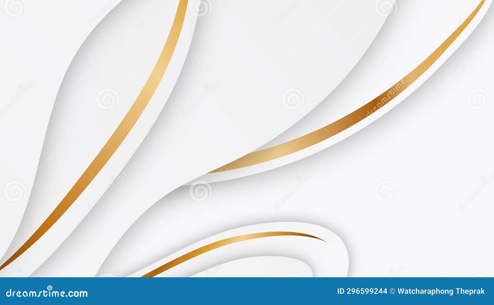 Minimal Landing Page, White Wave with Gold Line Graphic Background, Elegant Motion Backdrop ...