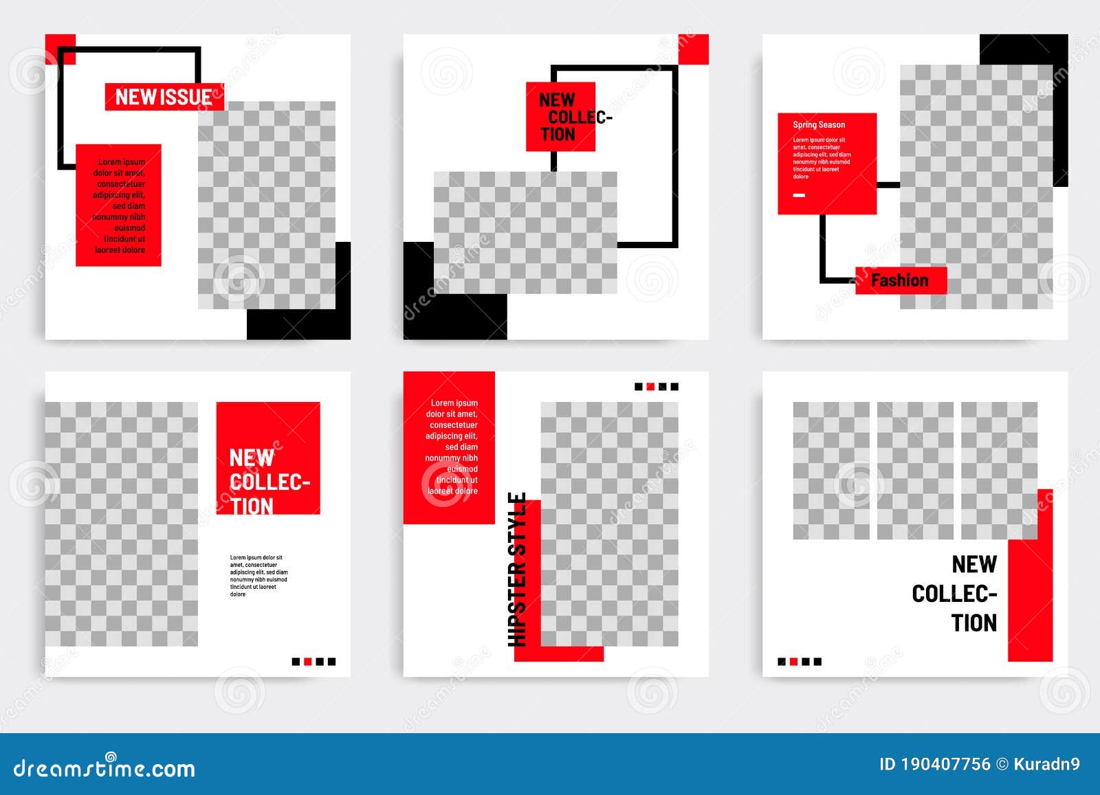 Minimal Layout Design Background Vector Illustration In Black Red White ...