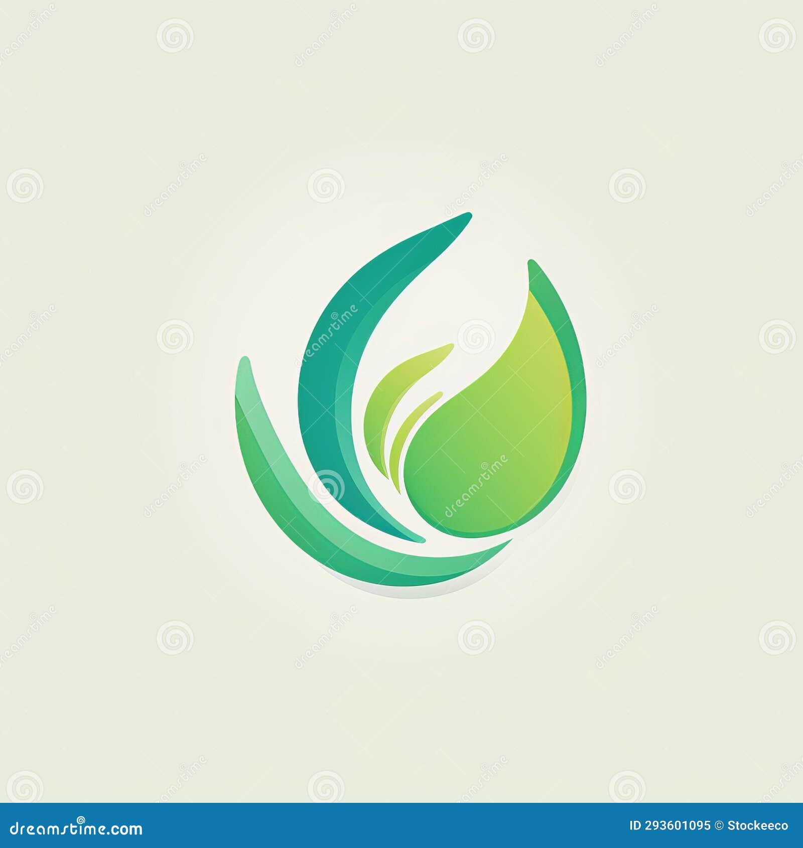 Minimal Leaf Logo Design Template in Light Green and Teal Stock ...