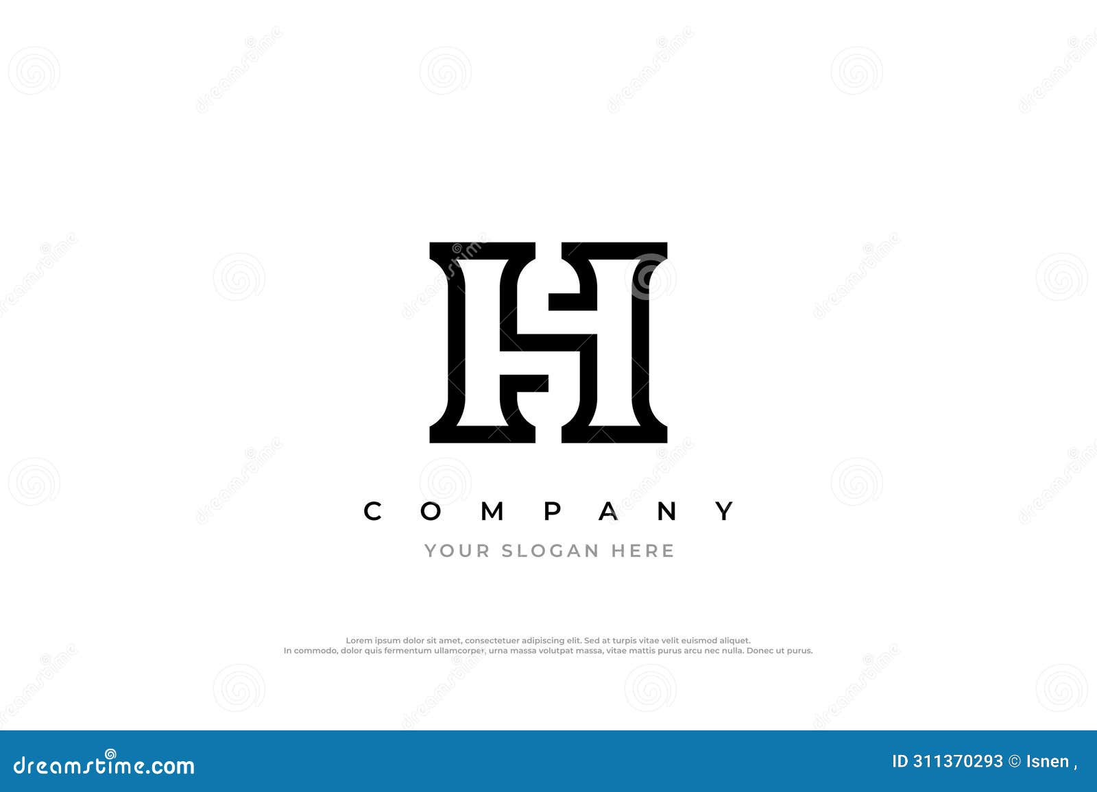 Minimal Letter SH or HS Logo Design Stock Vector - Illustration of ...