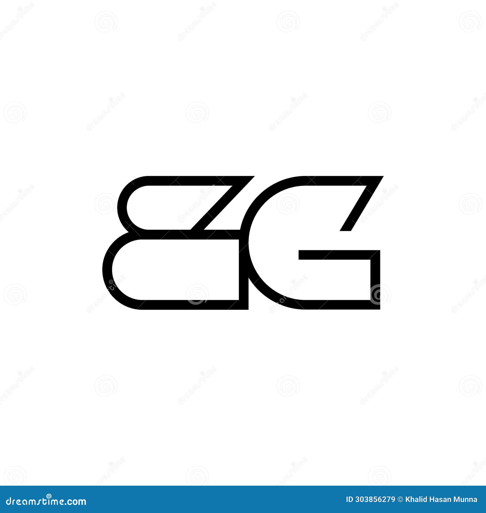 Minimal Letters BG Logo Design Stock Vector - Illustration of abstract ...