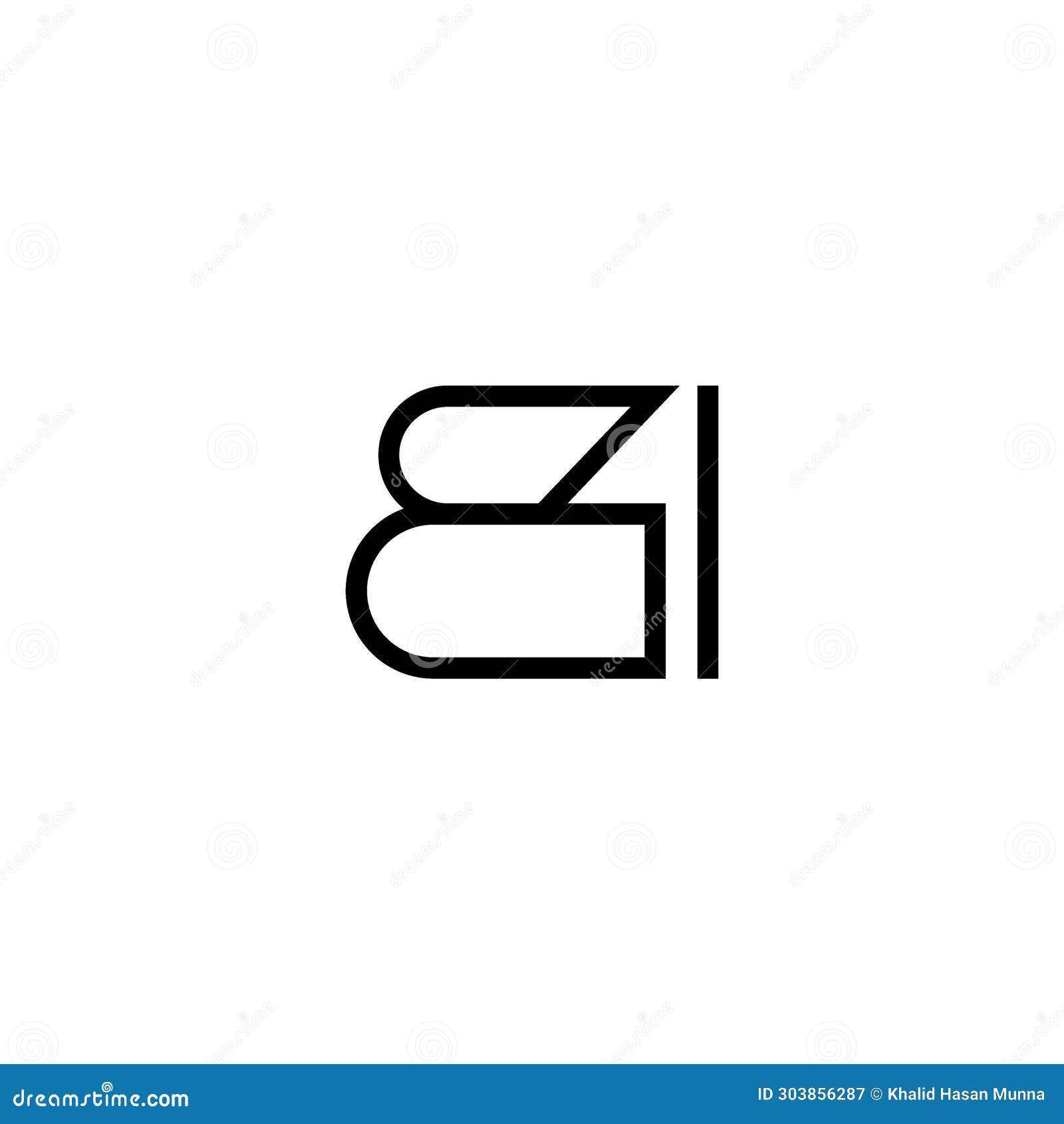 Minimal Letters BI Logo Design Stock Vector - Illustration of design ...