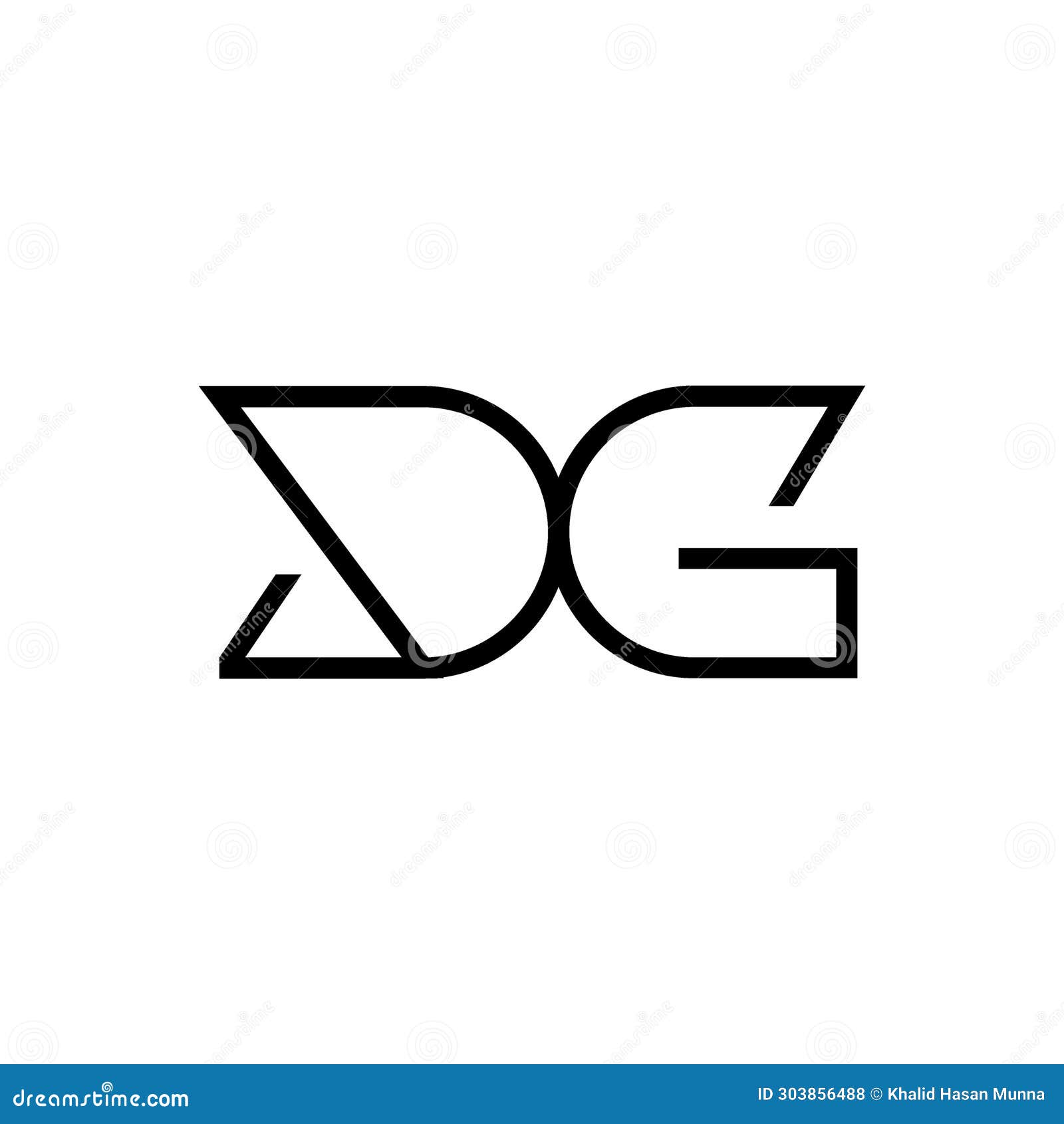 Minimal Letters DG Logo Design Stock Vector - Illustration of minimal ...