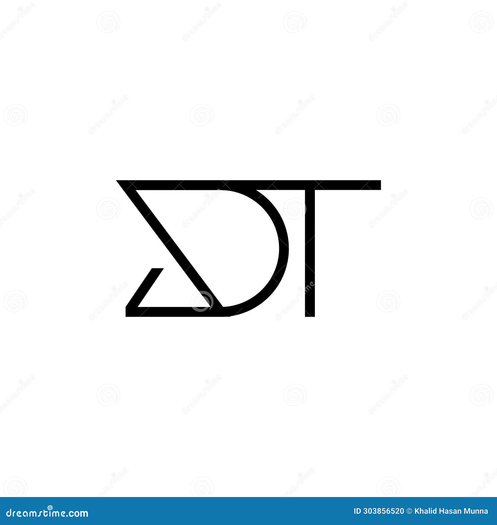 Minimal Letters DT Logo Design Stock Vector - Illustration of monogram ...