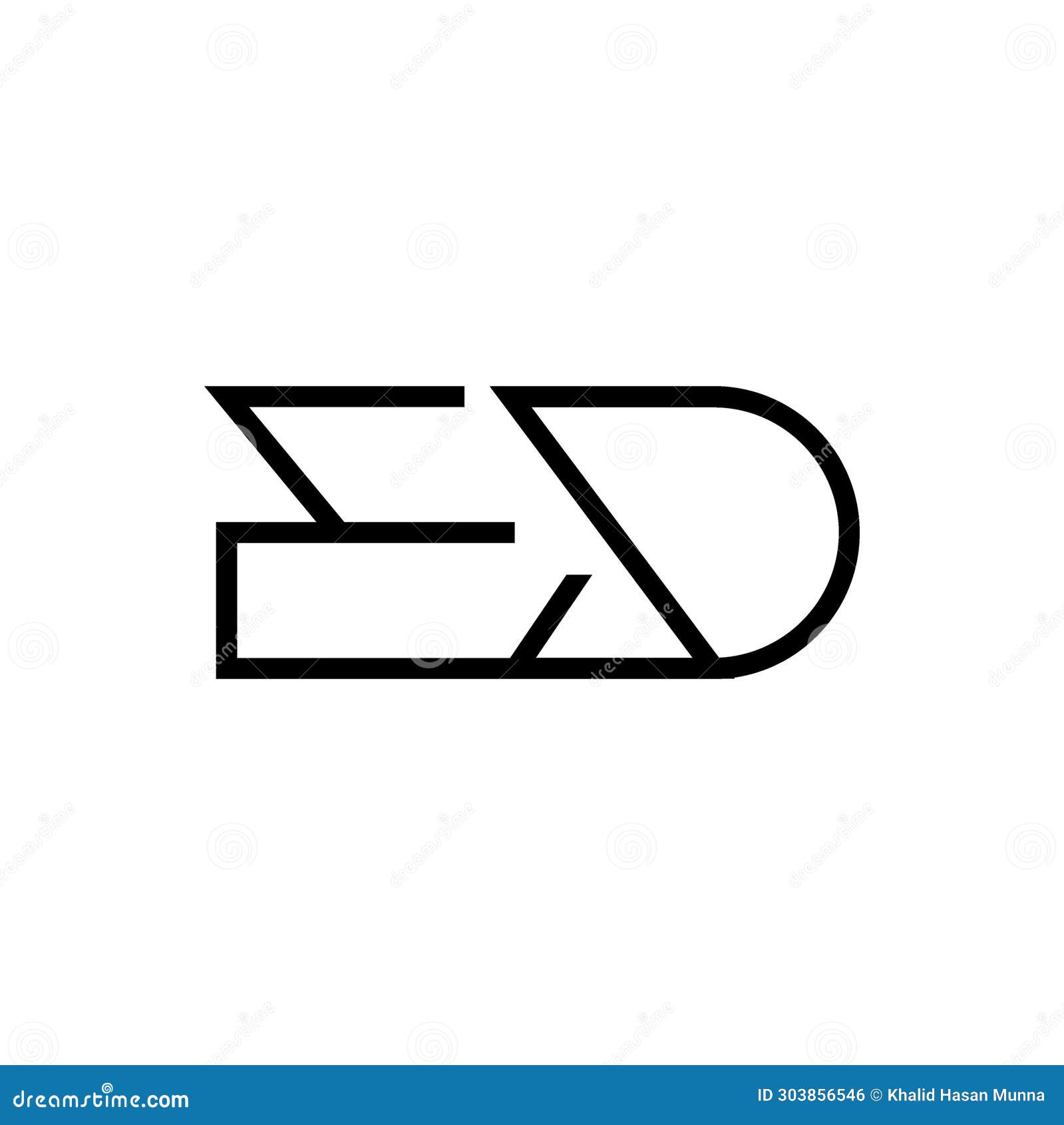 Minimal Letters ED Logo Design Stock Vector - Illustration of shape ...