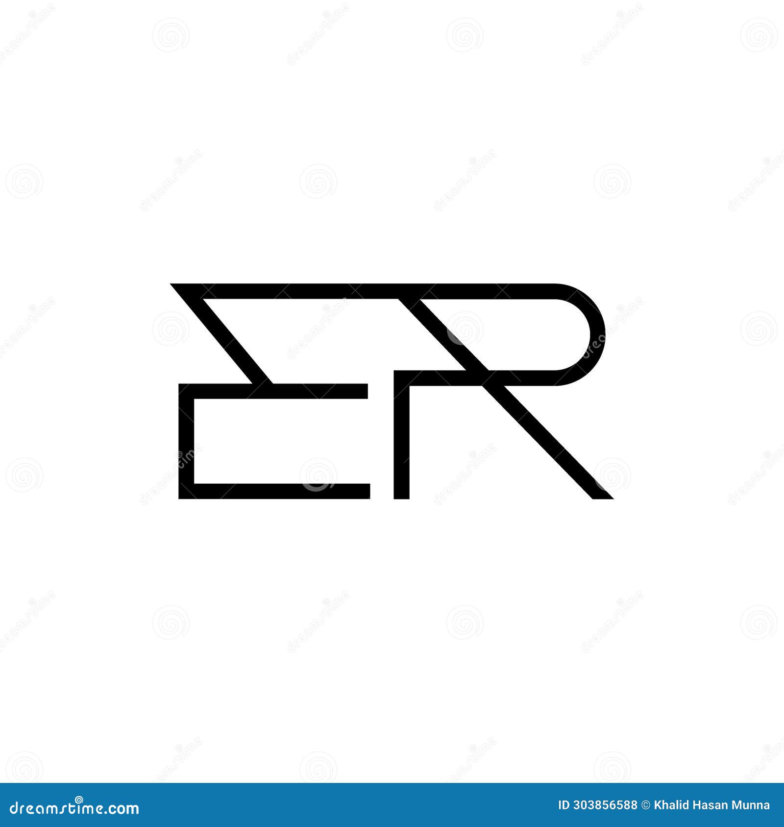 Minimal Letters ER Logo Design Stock Vector - Illustration of company ...