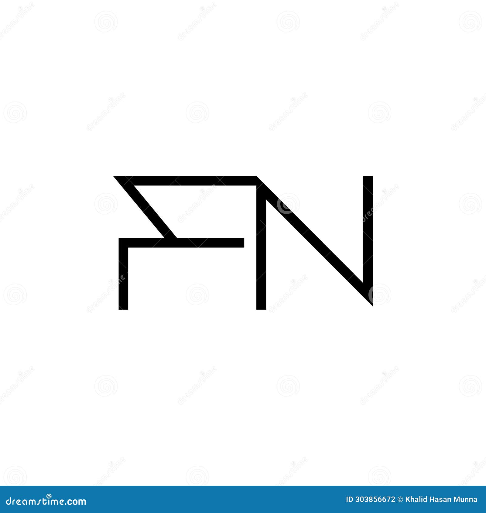 Minimal Letters FN Logo Design Stock Vector - Illustration of shape ...