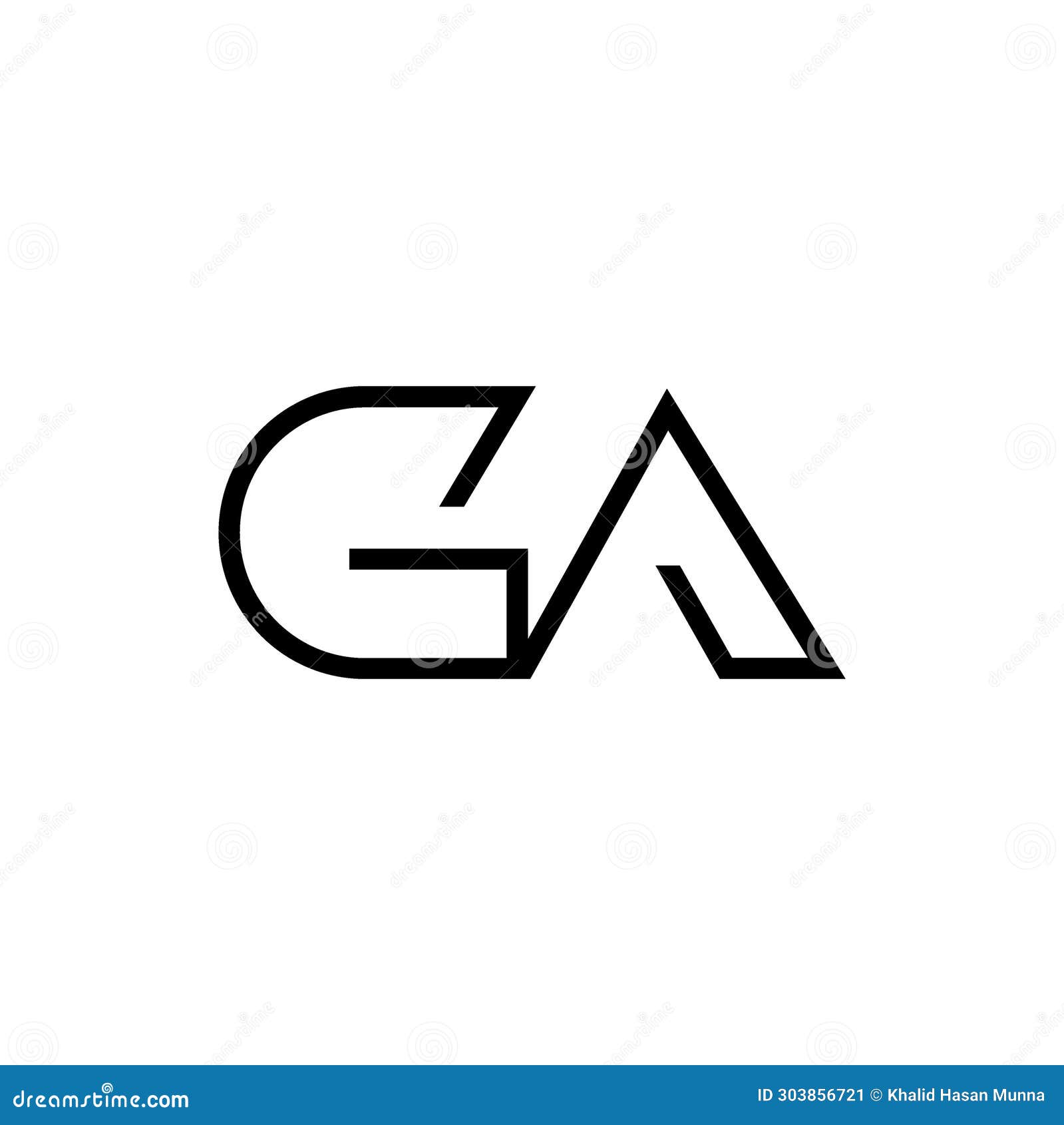 Minimal Letters GA Logo Design Stock Vector - Illustration of creative ...
