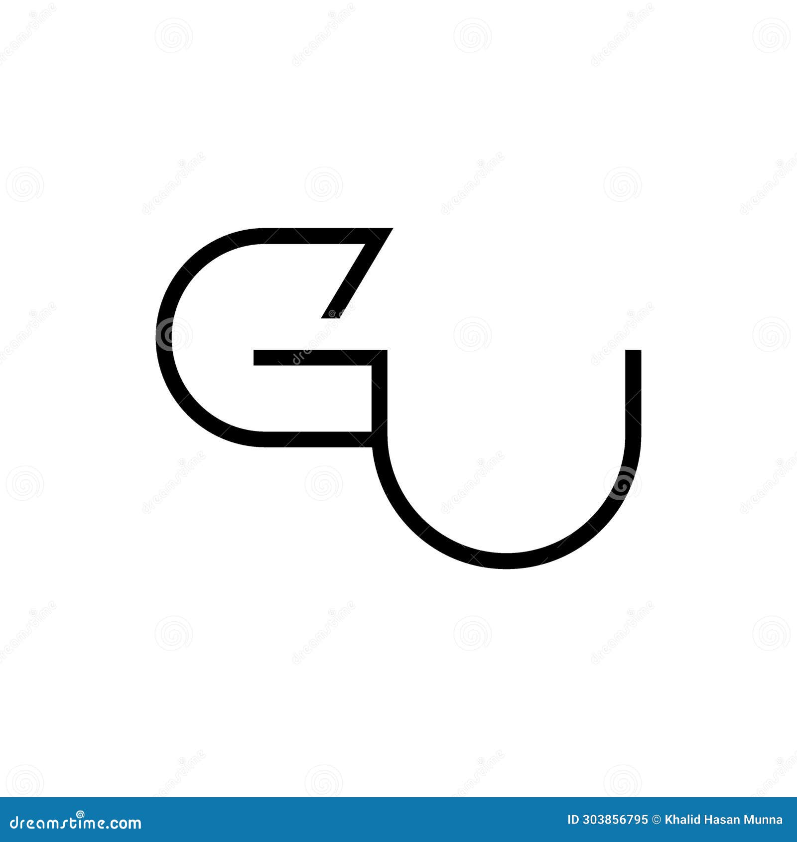 Minimal Letters GU Logo Design Stock Vector - Illustration of modern ...