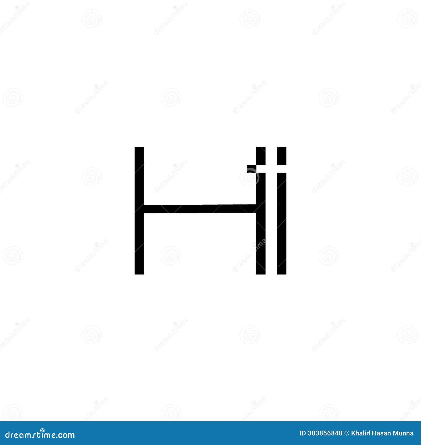 Minimal Letters HI Logo Design Stock Vector - Illustration of ...