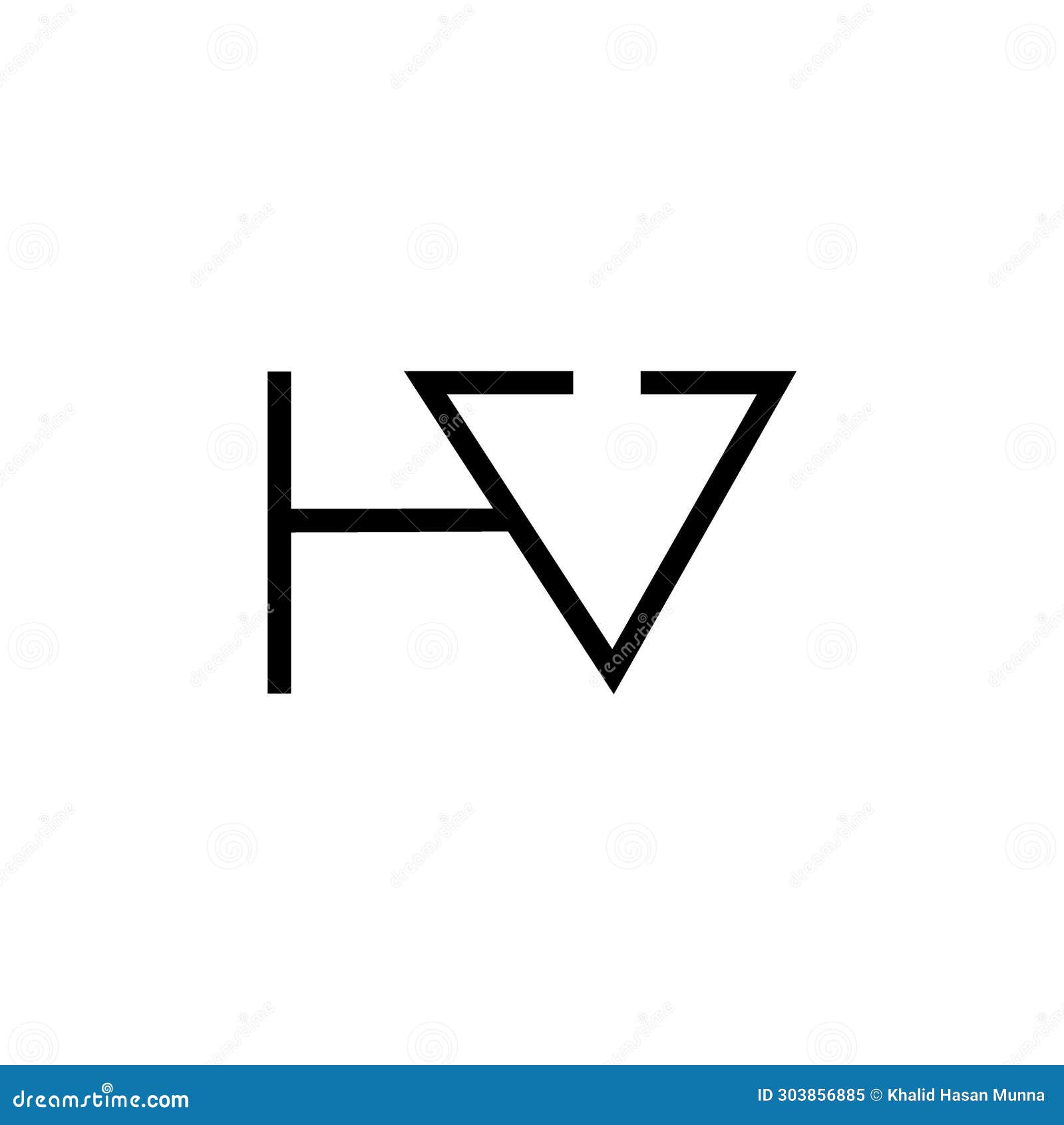 Minimal Letters HV Logo Design Stock Vector - Illustration of brand ...