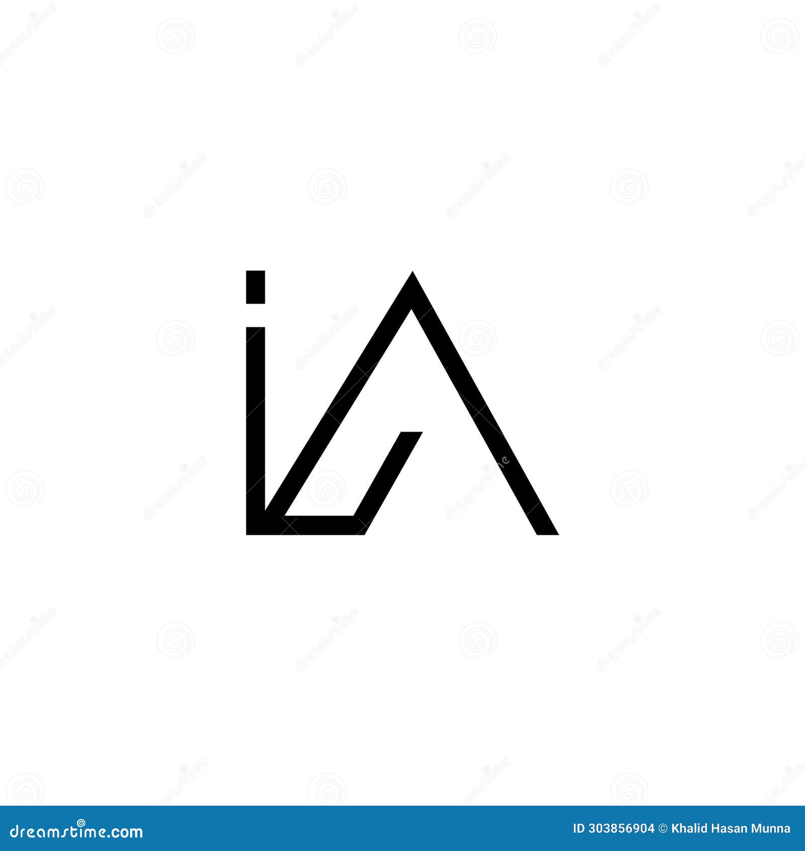 Minimal Letters IA Logo Design Stock Vector - Illustration of sign ...