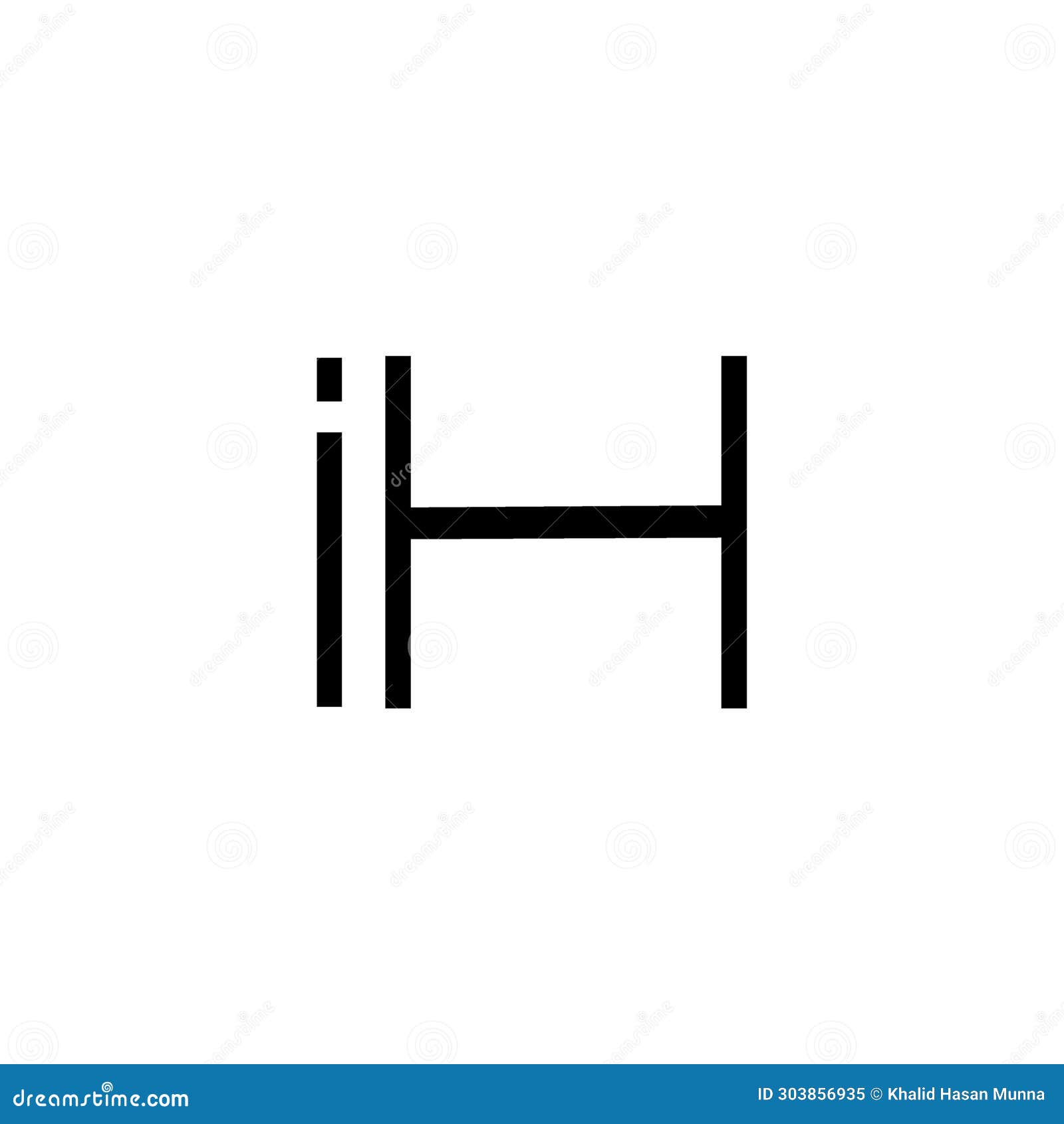 Minimal Letters IH Logo Design Stock Vector - Illustration of geometric ...