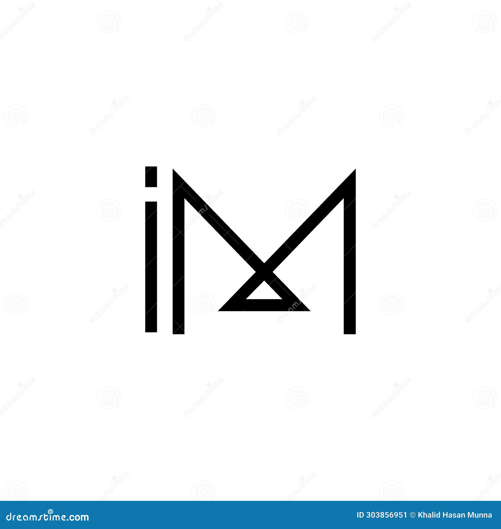 Minimal Letters IM Logo Design Stock Vector - Illustration of initial ...
