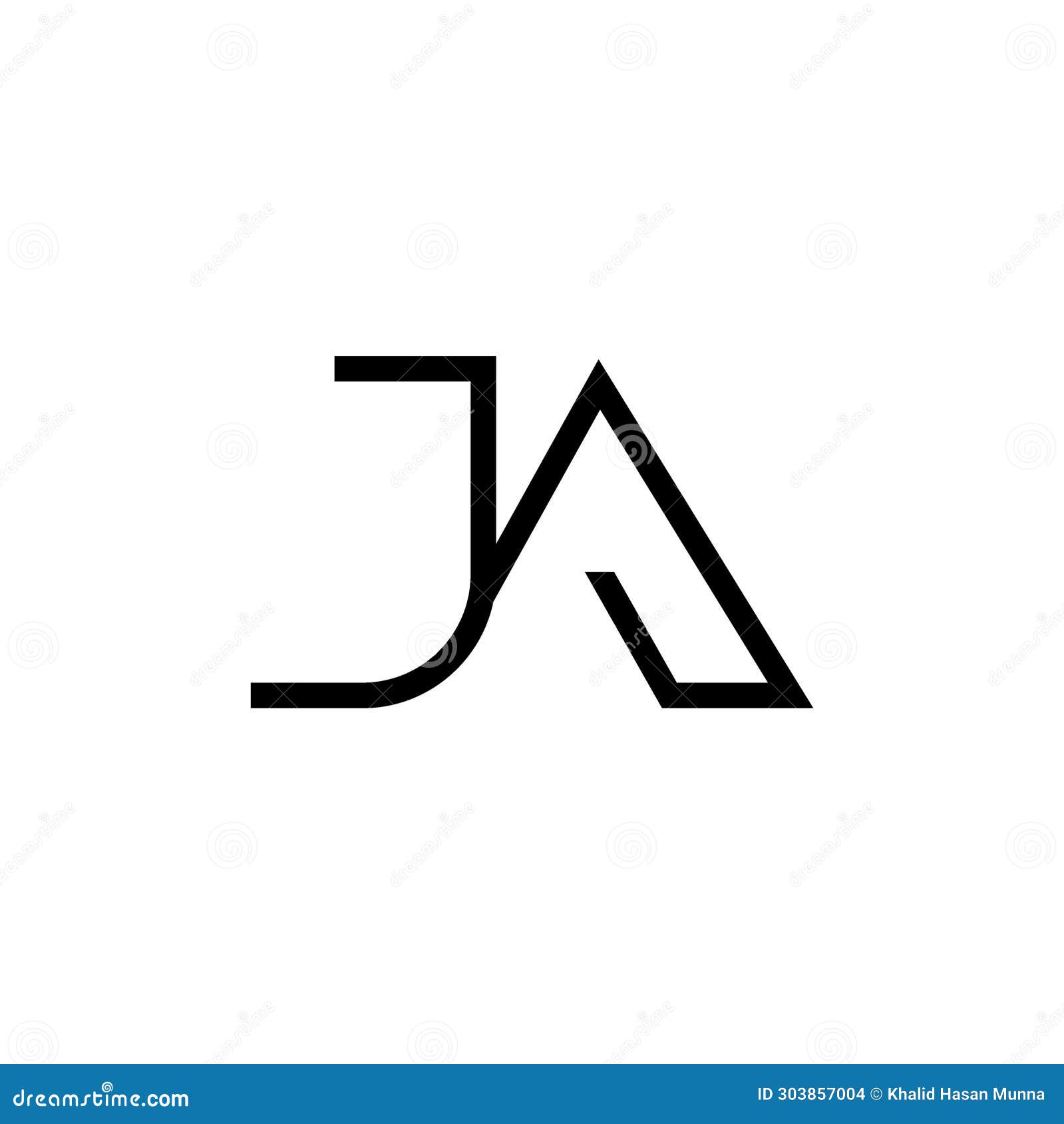 Minimal Letters JA Logo Design Stock Vector - Illustration of icon ...