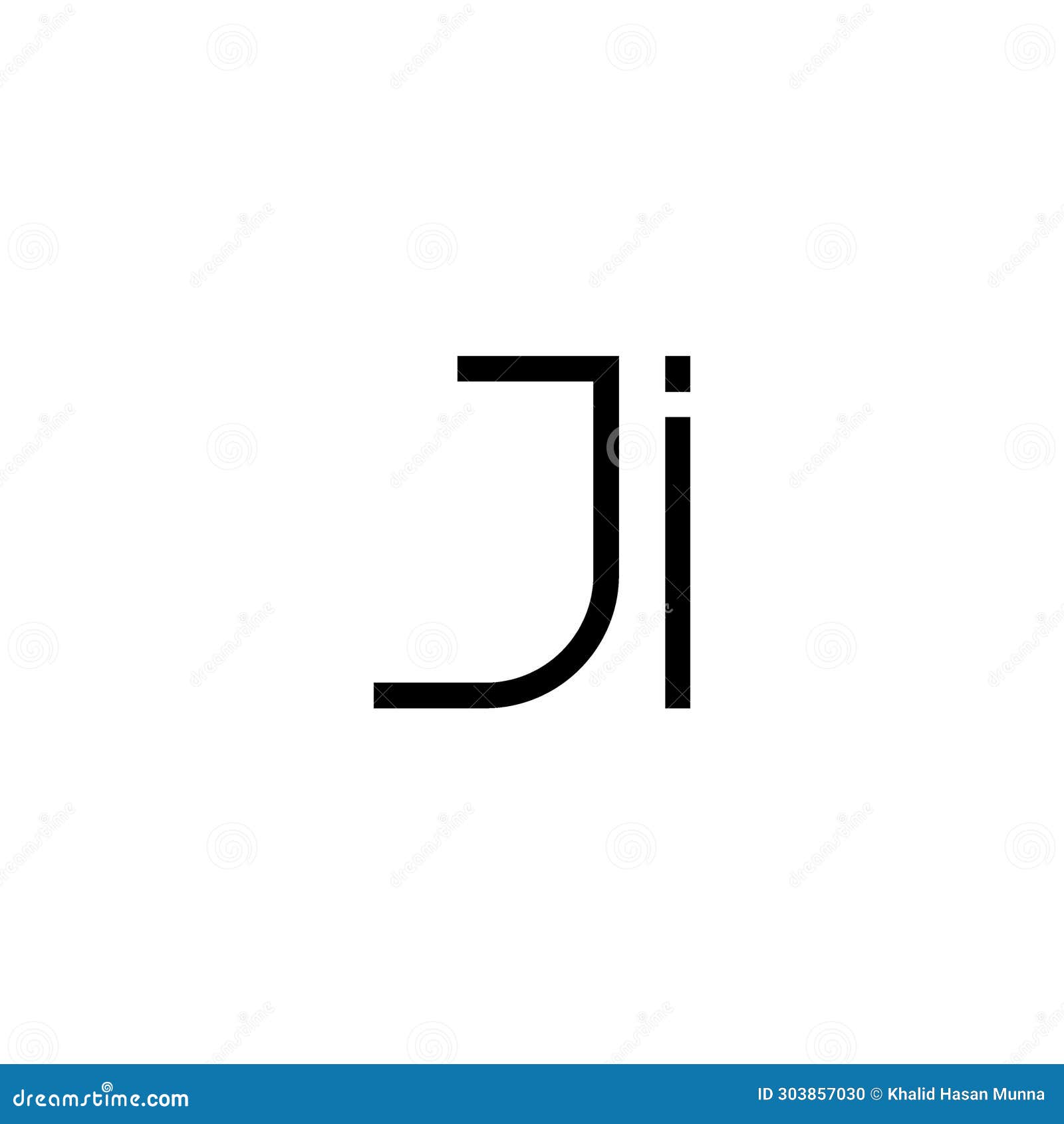 Minimal Letters JI Logo Design Stock Vector - Illustration of sign ...