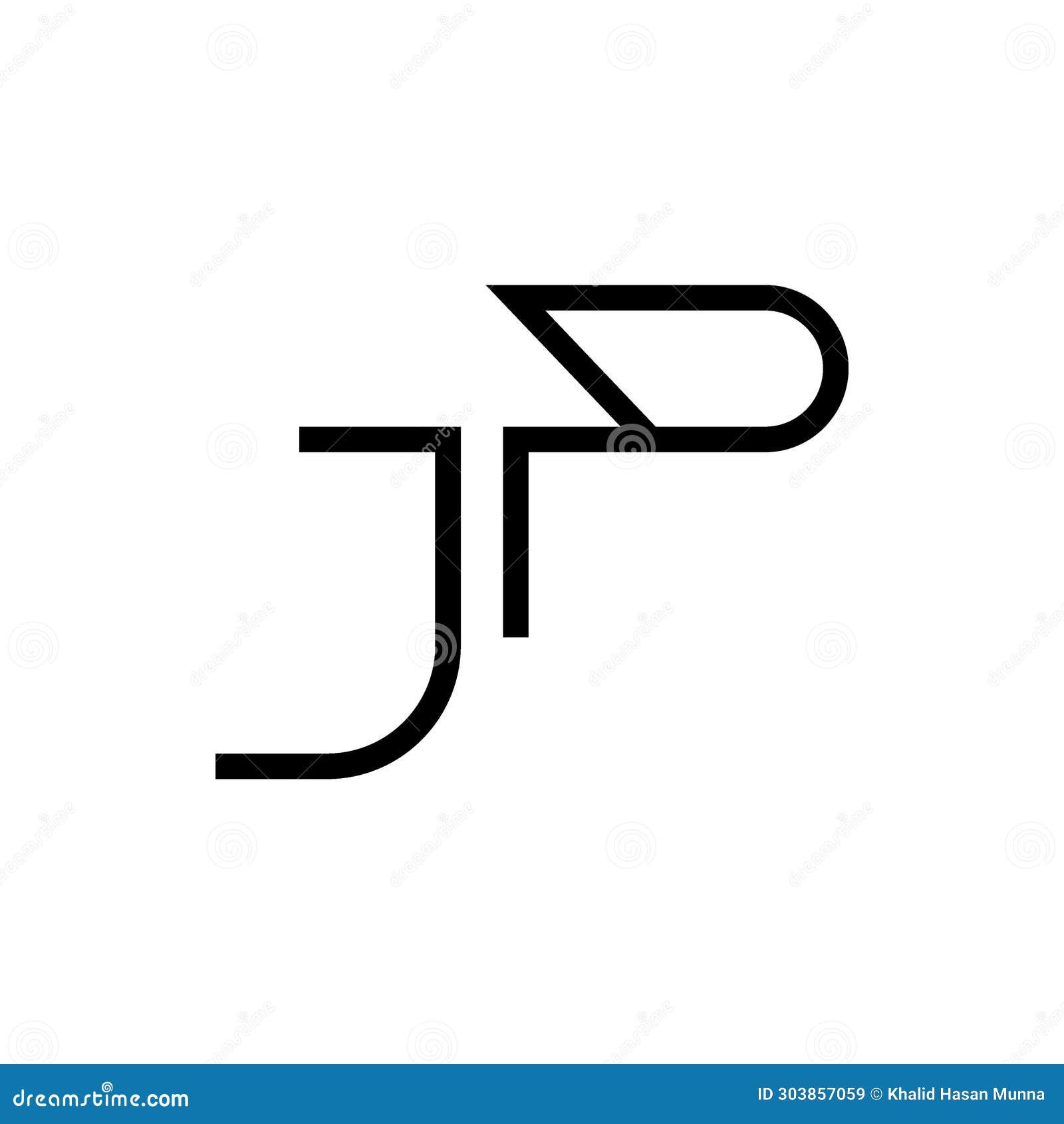Minimal Letters JP Logo Design Stock Vector - Illustration of template ...