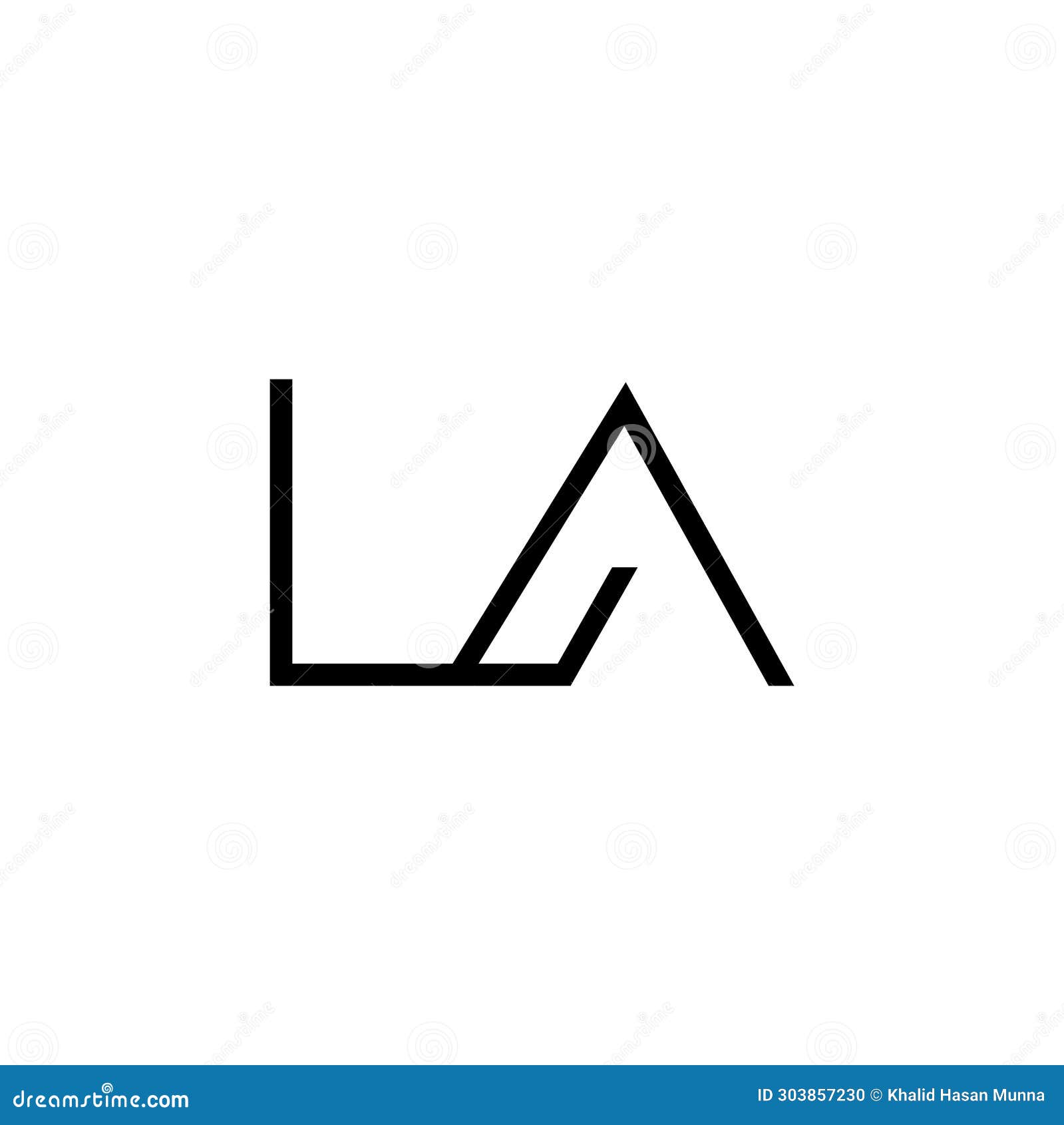 Minimal Letters LA Logo Design Stock Vector - Illustration of graphic ...