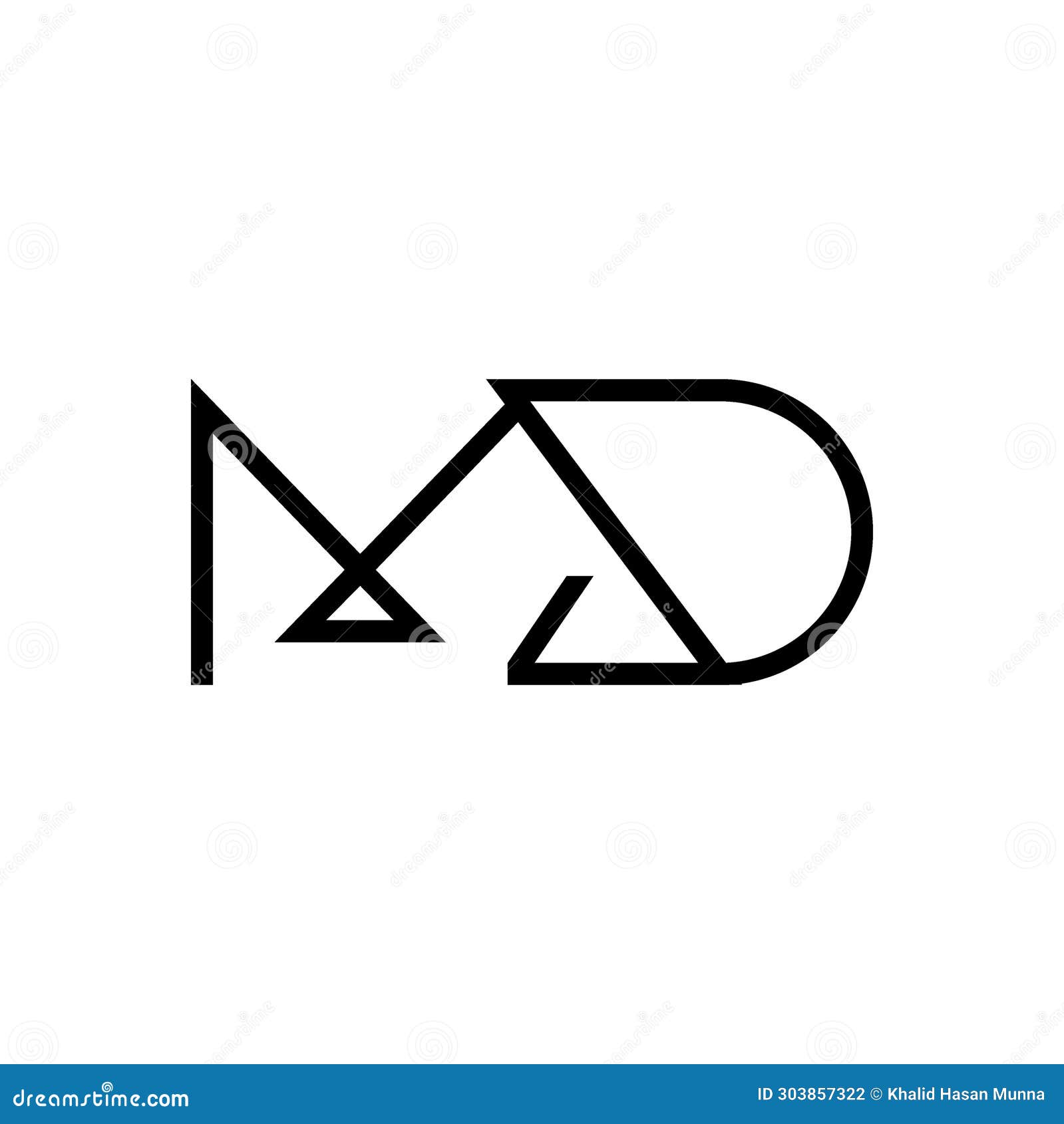 Minimal Letters MD Logo Design Stock Vector - Illustration of modern ...