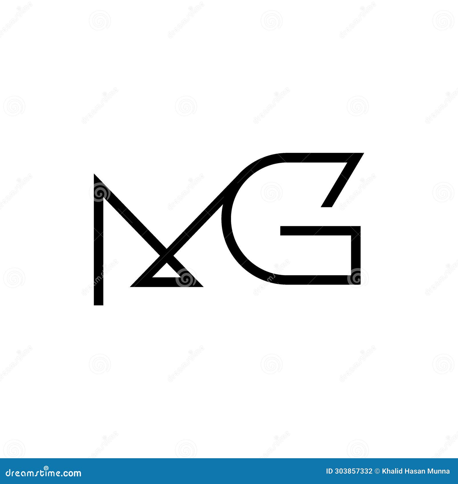 Minimal Letters MG Logo Design Stock Vector - Illustration of identity ...