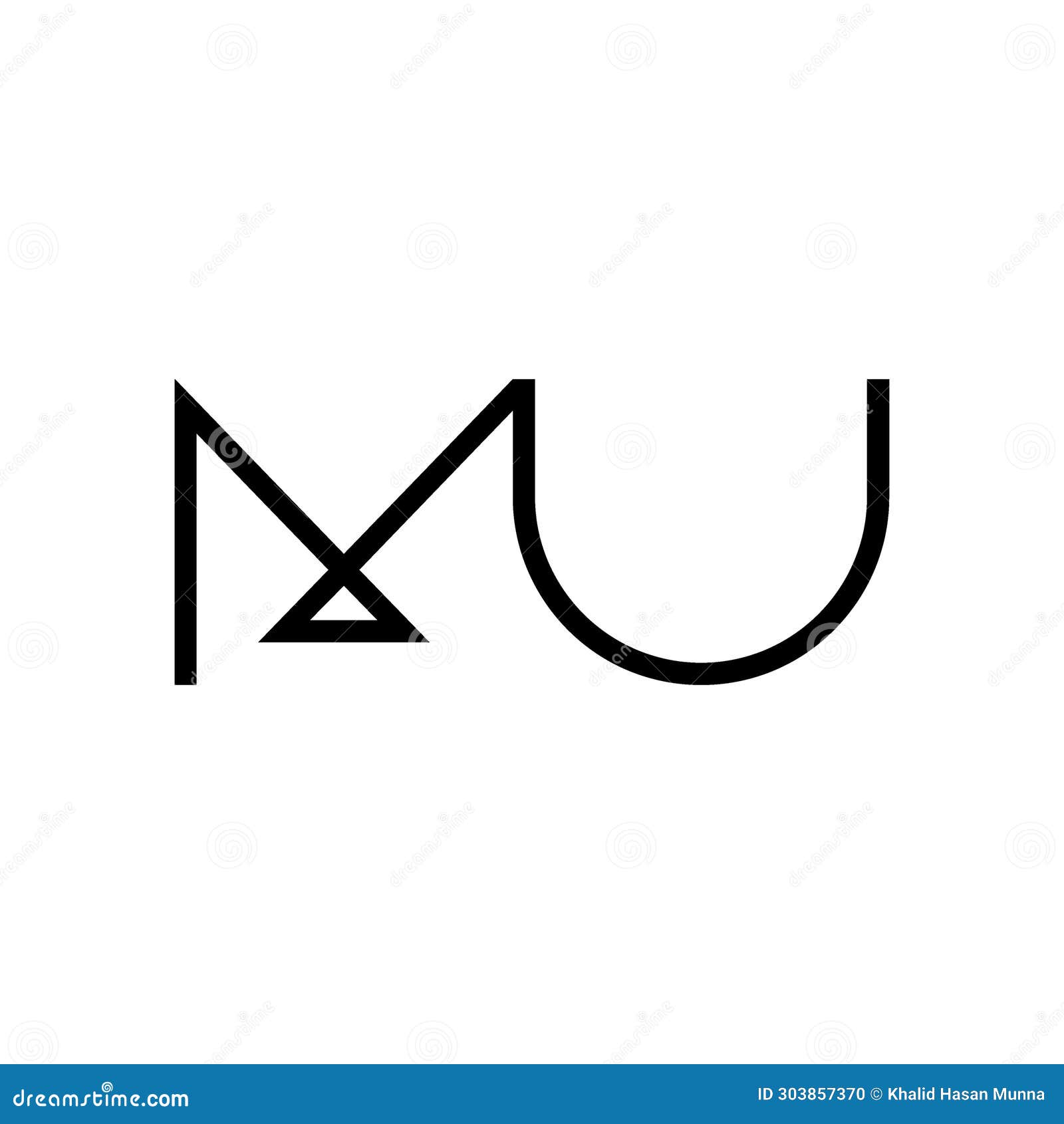 Minimal Letters MU Logo Design Stock Vector - Illustration of emblem ...