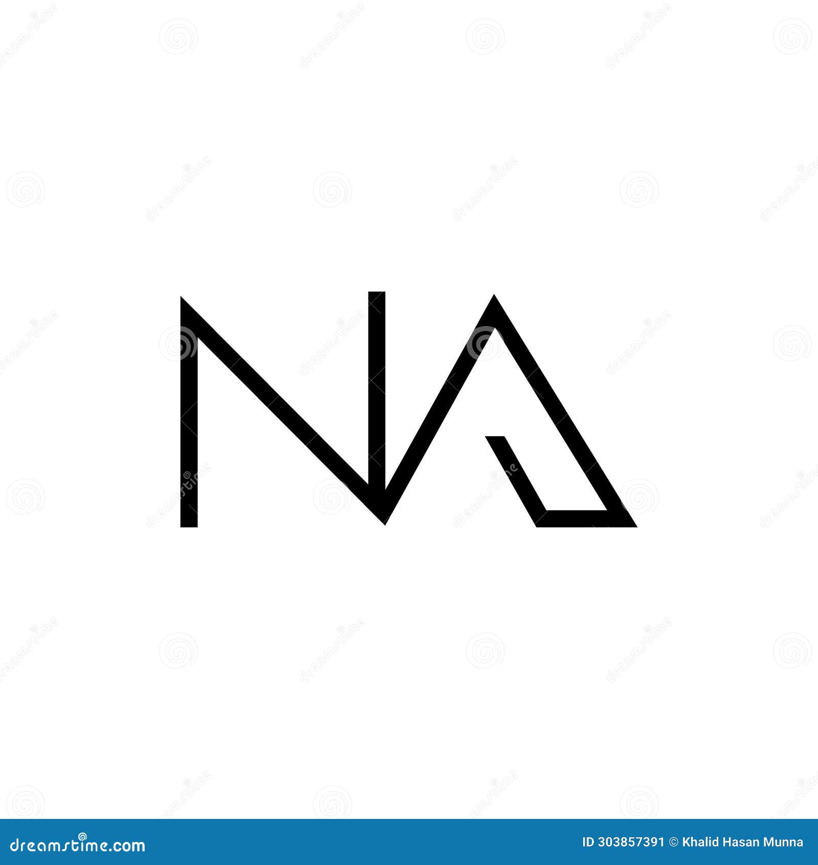 Minimal Letters NA Logo Design Stock Vector - Illustration of monogram ...