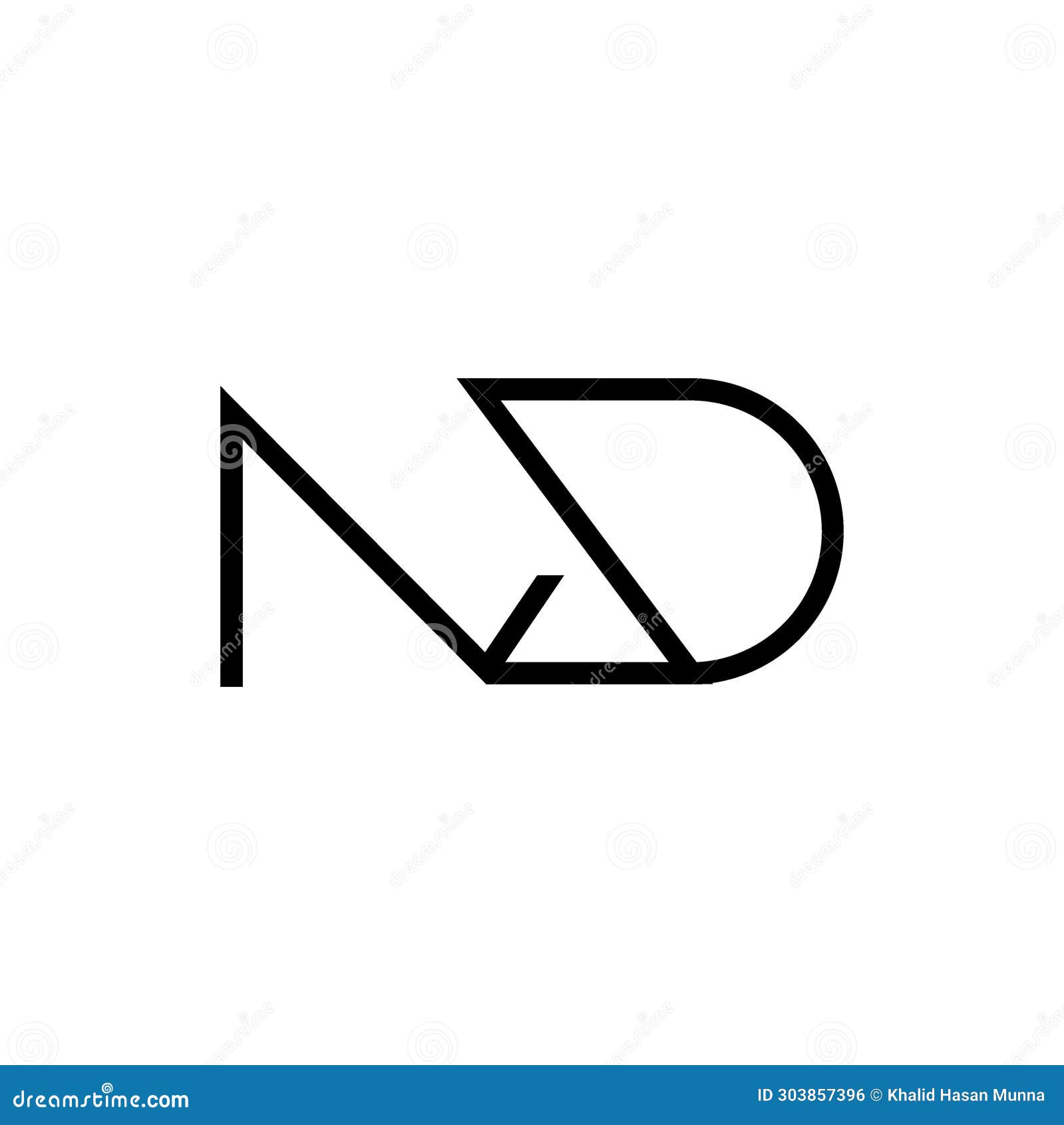 Minimal Letters ND Logo Design Stock Vector - Illustration of design ...