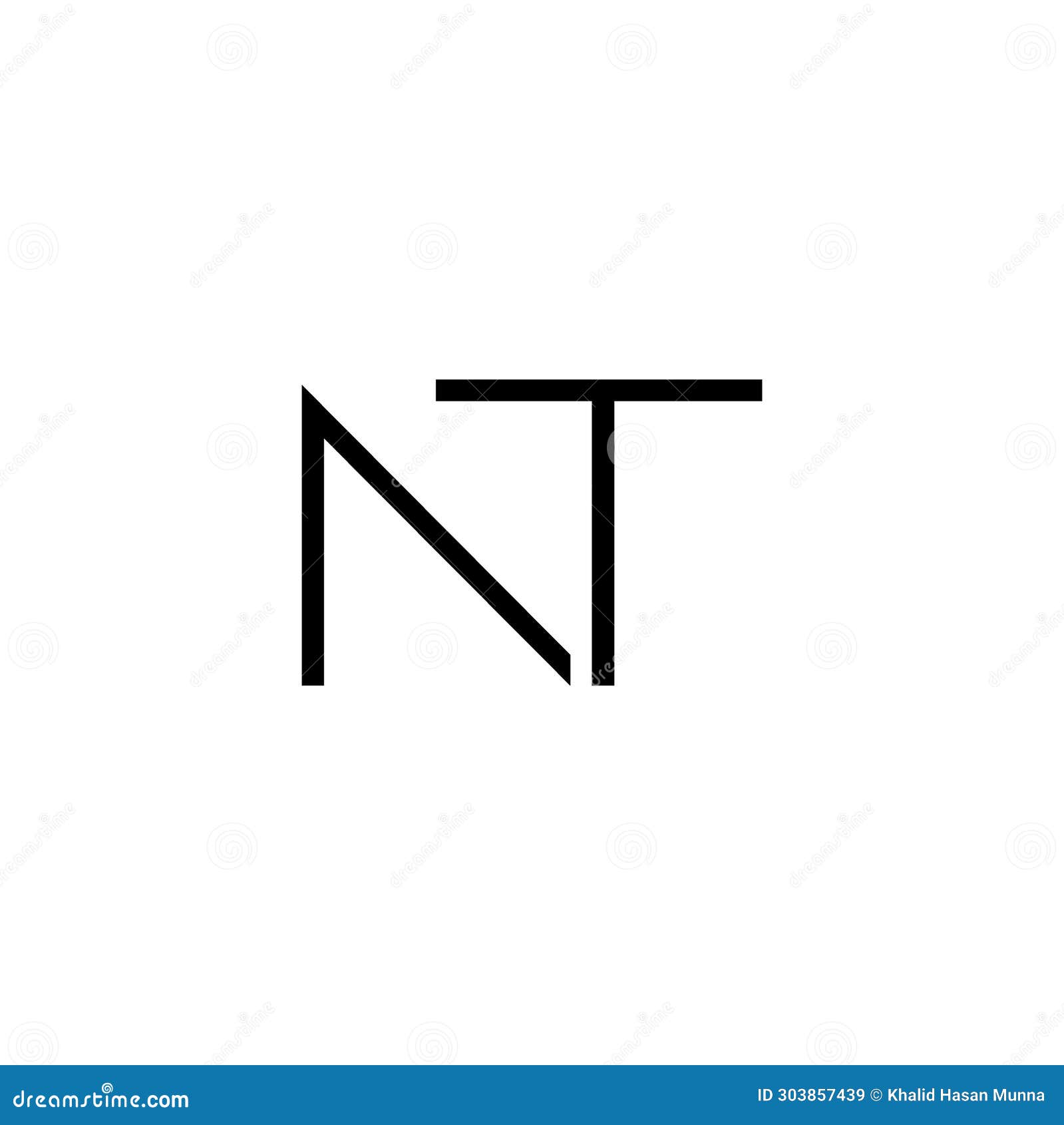 Minimal Letters NT Logo Design Stock Vector - Illustration of unique ...