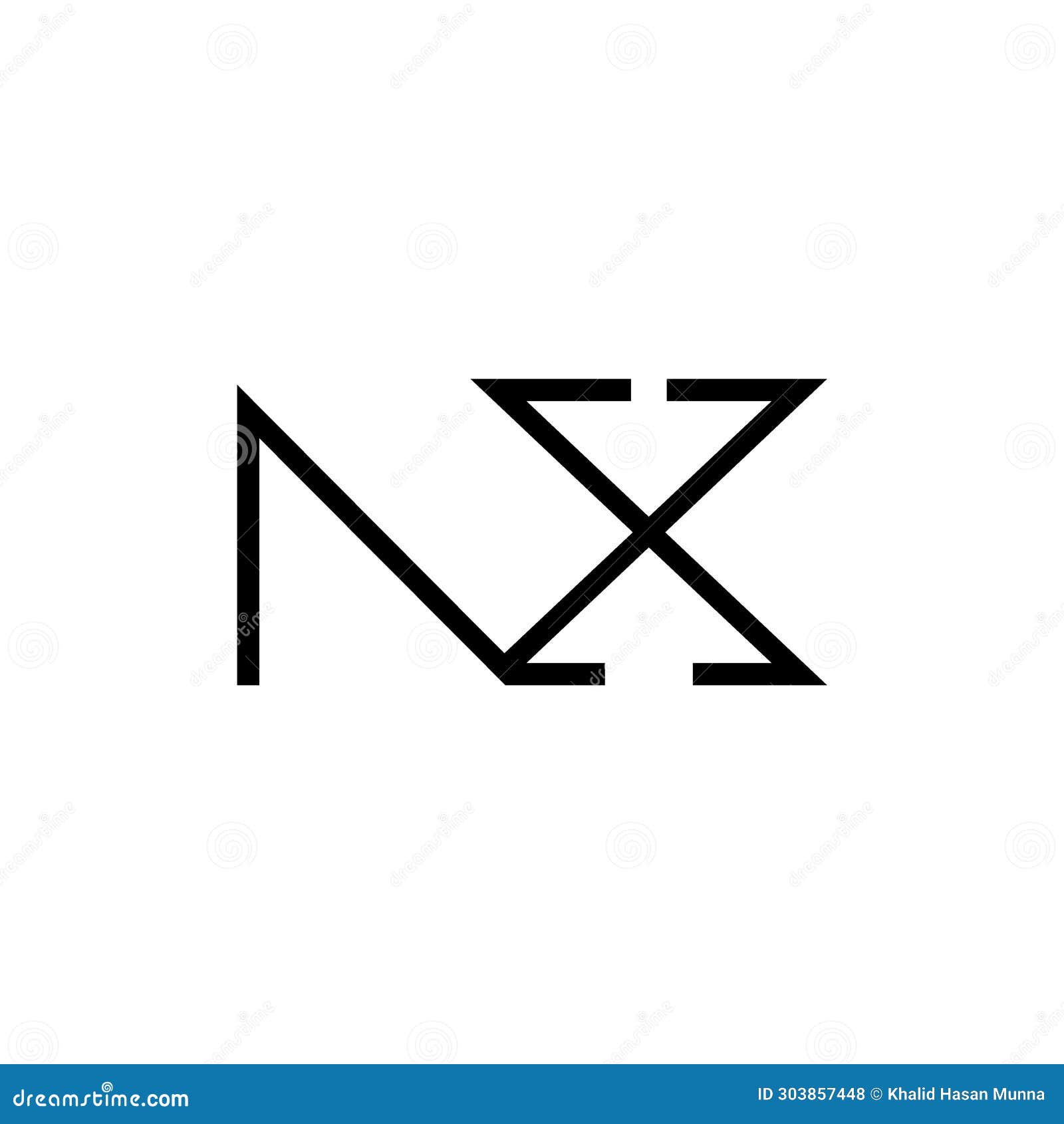 Minimal Letters NX Logo Design Stock Vector - Illustration of graphic ...