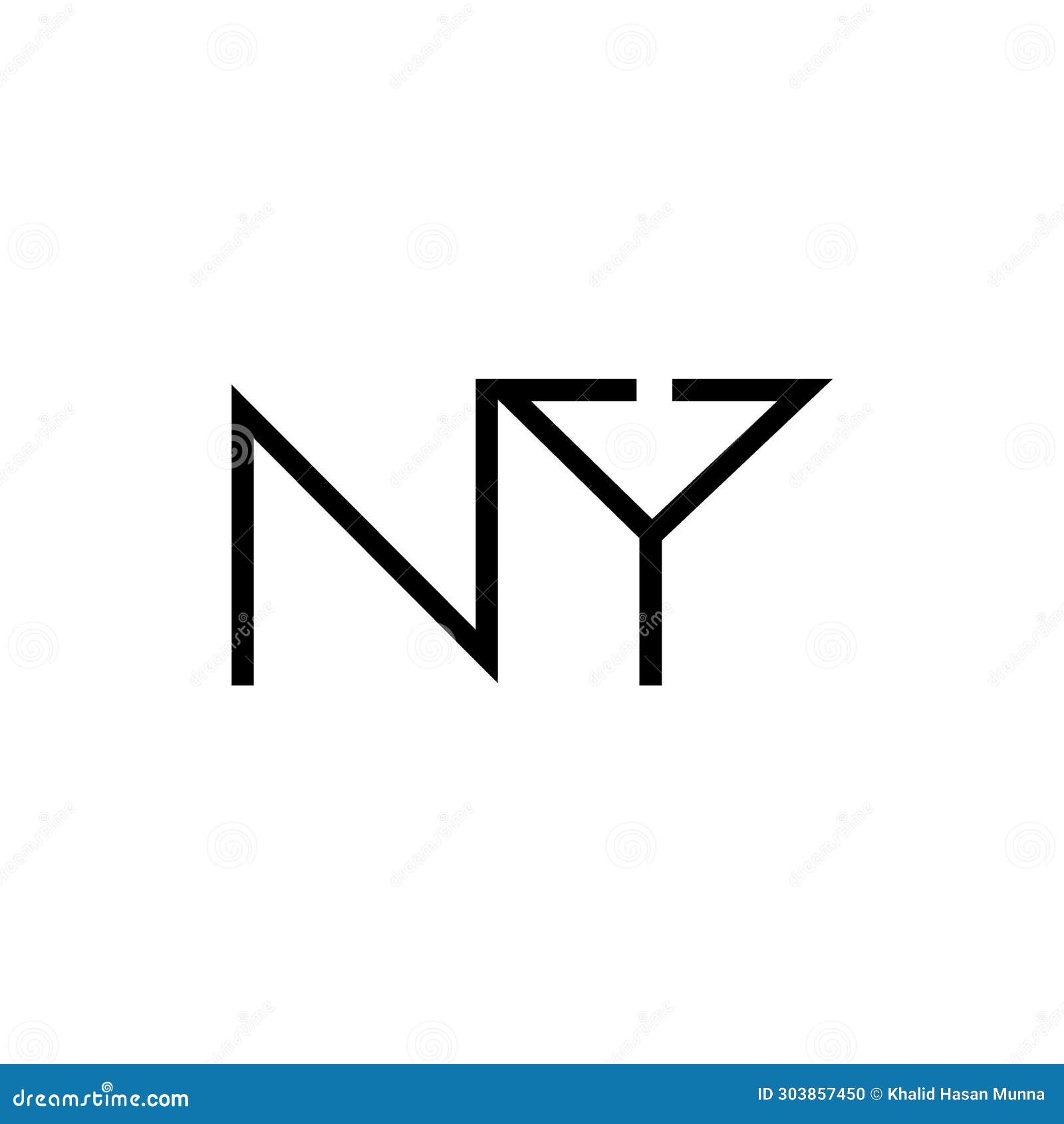 Minimal Letters NY Logo Design Stock Vector - Illustration of sign ...